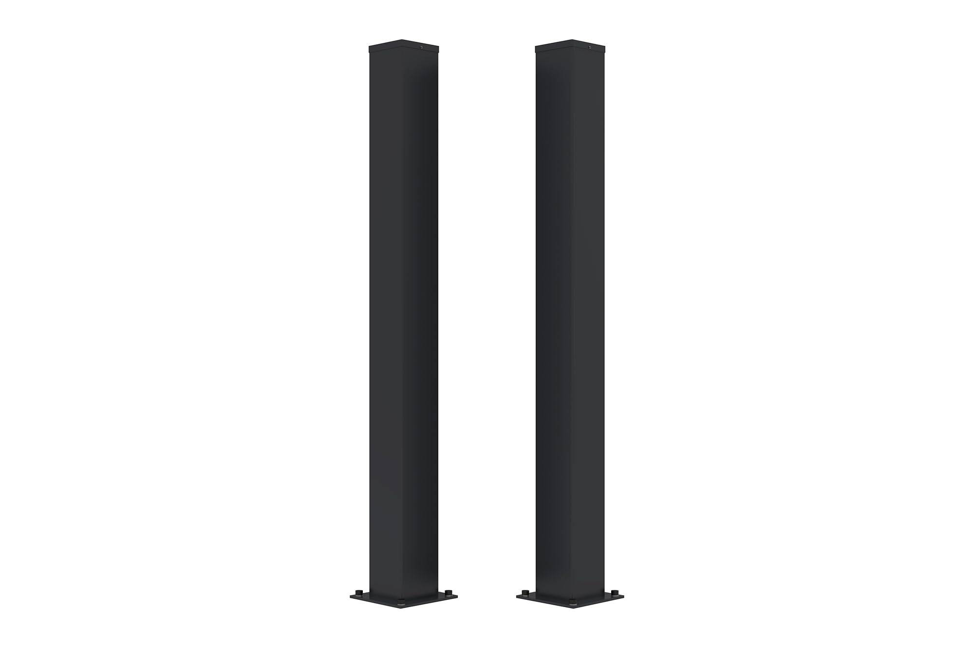 Casanoov Portail coulissant acier 3,5 m NALI H.160 cm noir + 2 poteaux ...