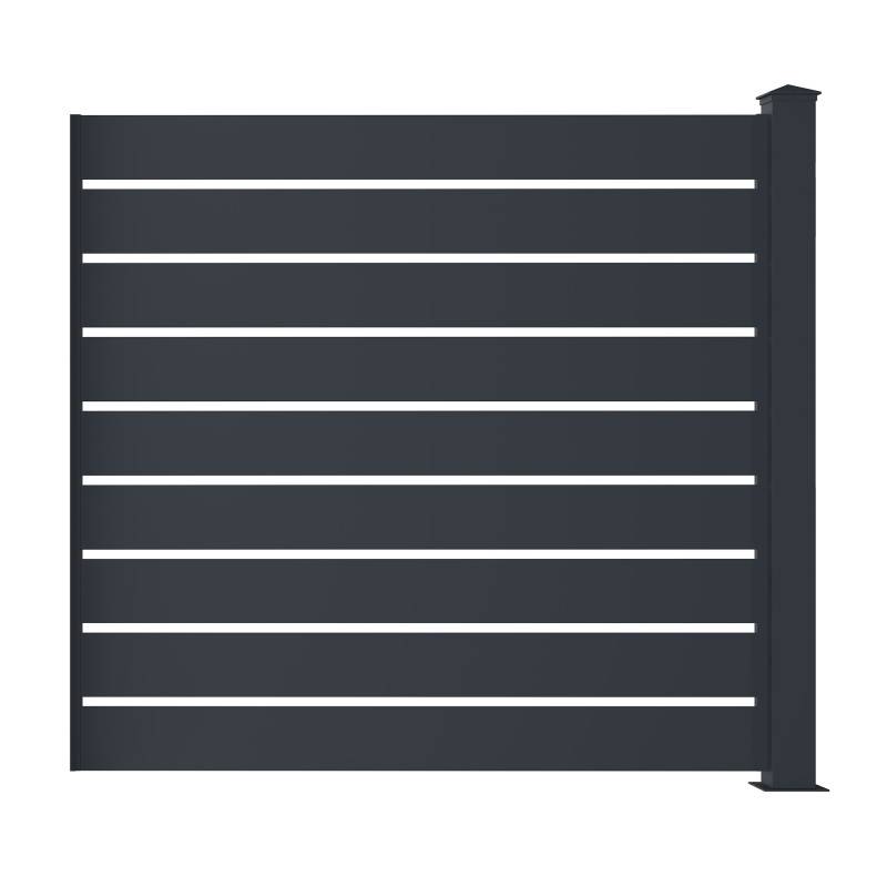 Clôture ajourée aluminium anthracite 190x80 cm avec poteau X-Metal ...