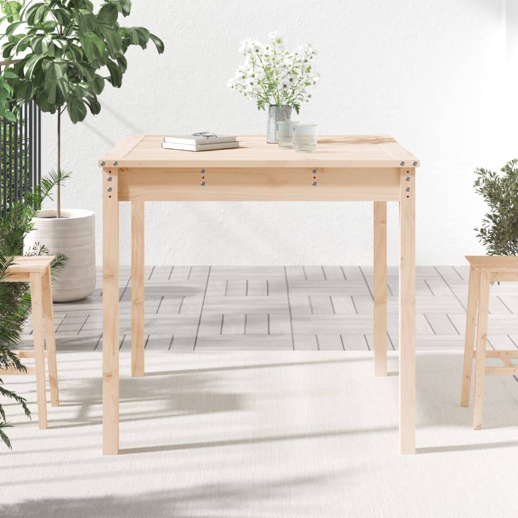 Table de jardin bois massif de pin 82,5 x 82,5 x 76 cm - PANGIVO ...