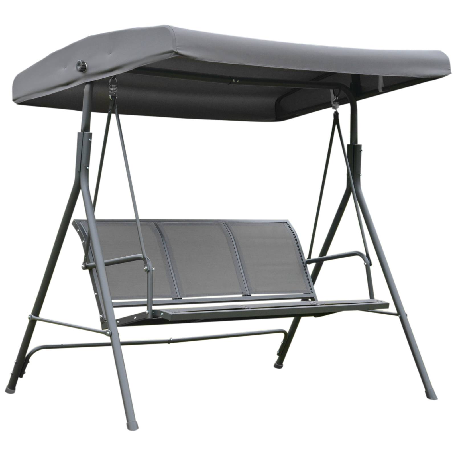 Balancelle de jardin acier et textilène gris 175 x 118 x 159 cm ...