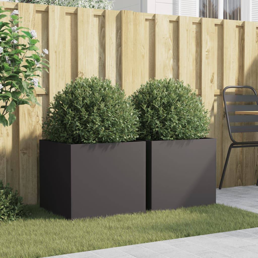 2 pcs Jardinière | Pot de fleurs | Cache-pot | Bac à fleurss noir ...