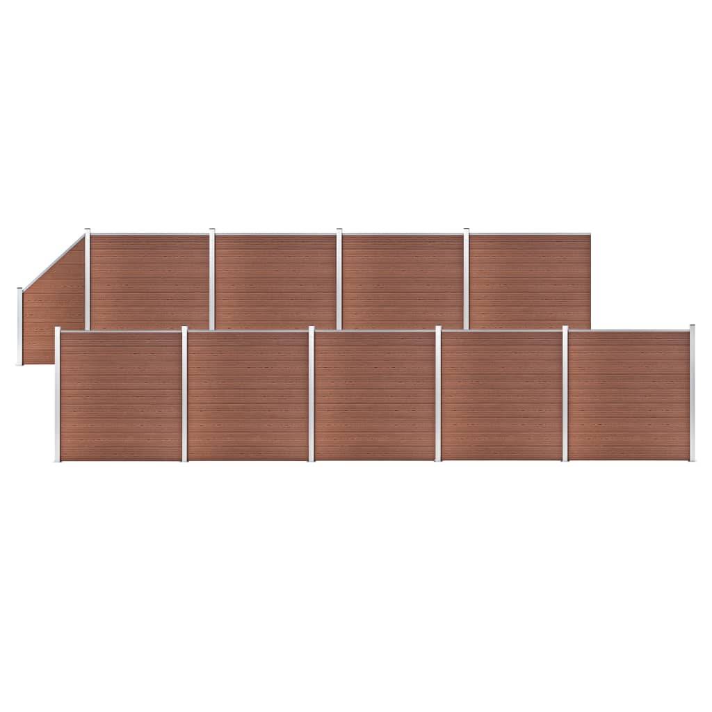 Clôture WPC 9 Carré + 1 Incliné Marron 1657 x 186 cm - PANGIVO - Jardiland