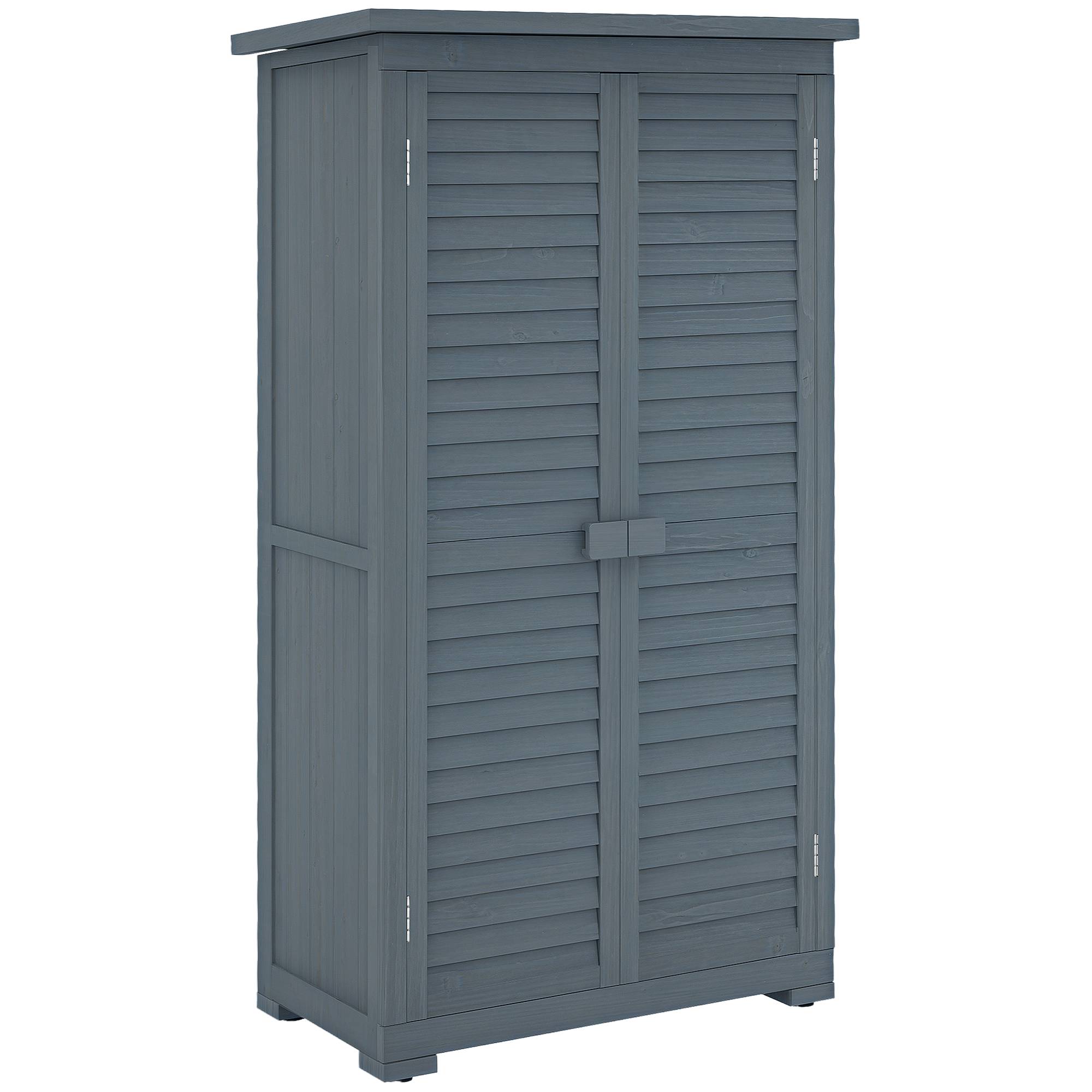 Armoire de jardin bois griss 87 x 46.5 x 160 cm - PANGIVO - Jardiland