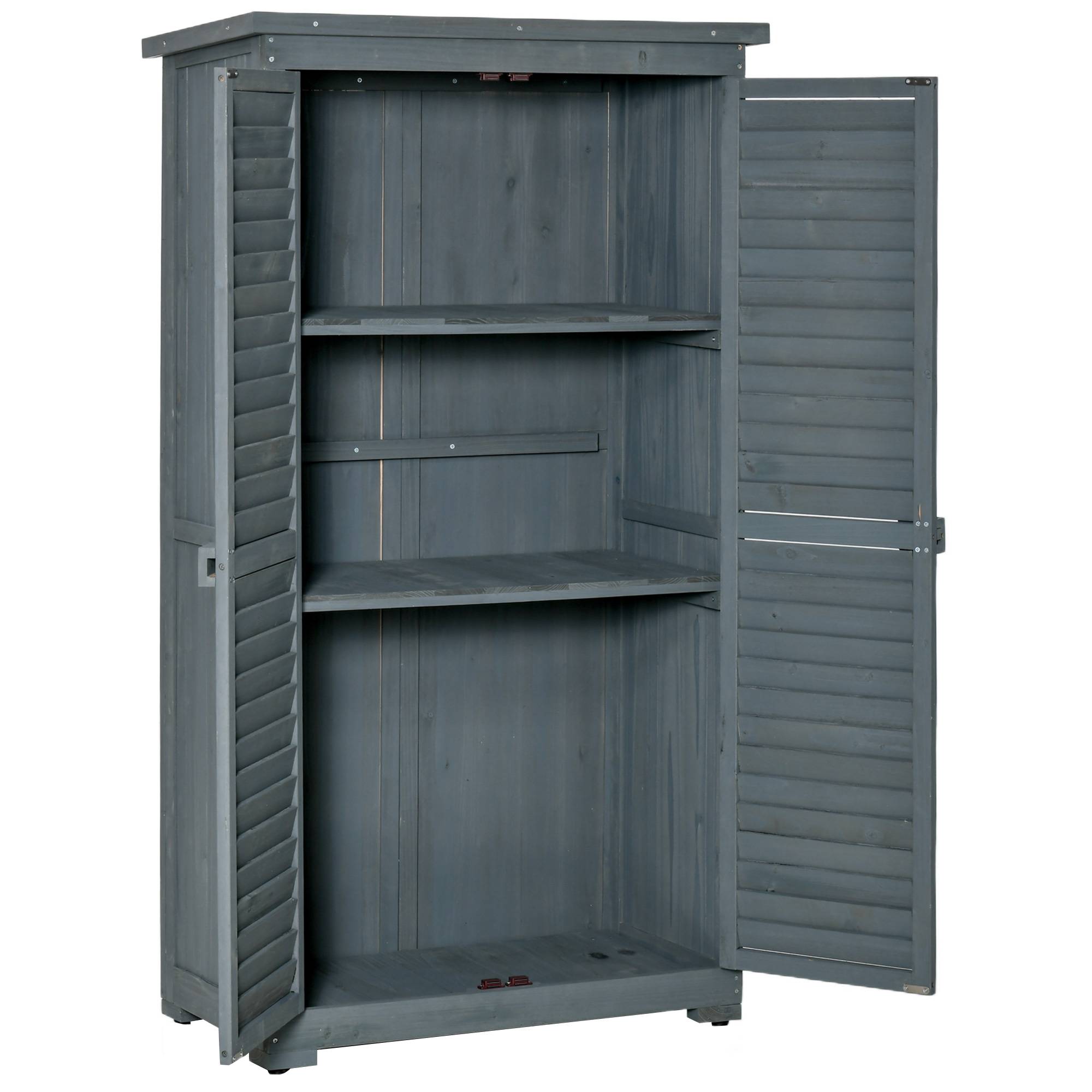 Armoire de jardin bois griss 87 x 46.5 x 160 cm - PANGIVO - Jardiland