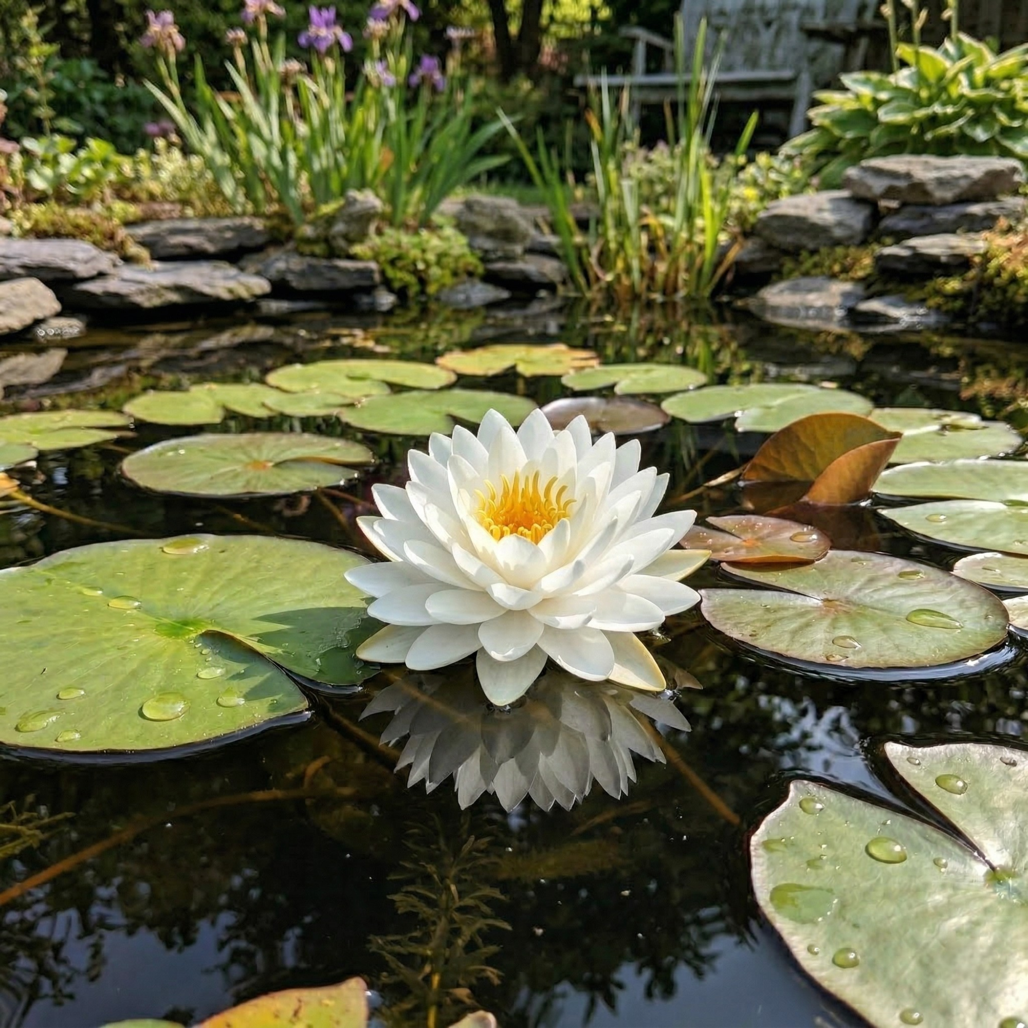 Nymphaea Bambi Nénuphar Bassin - Fleuri - Rustique - Panier Inclus ...
