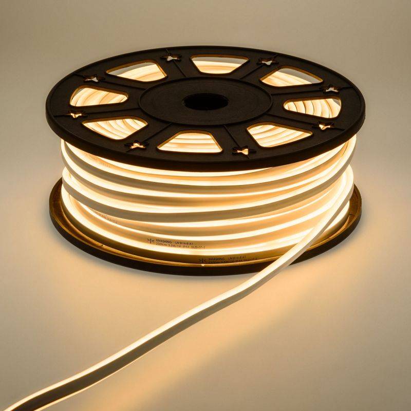 Néon flexible double face blanc chaud 50M IP65 6000 LED sécable 230V ...