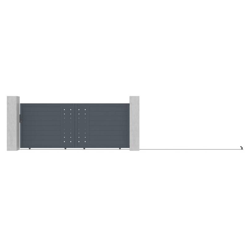 Portail coulissant aluminium anthracite 350x142 cm X-Metal Fancy Film ...