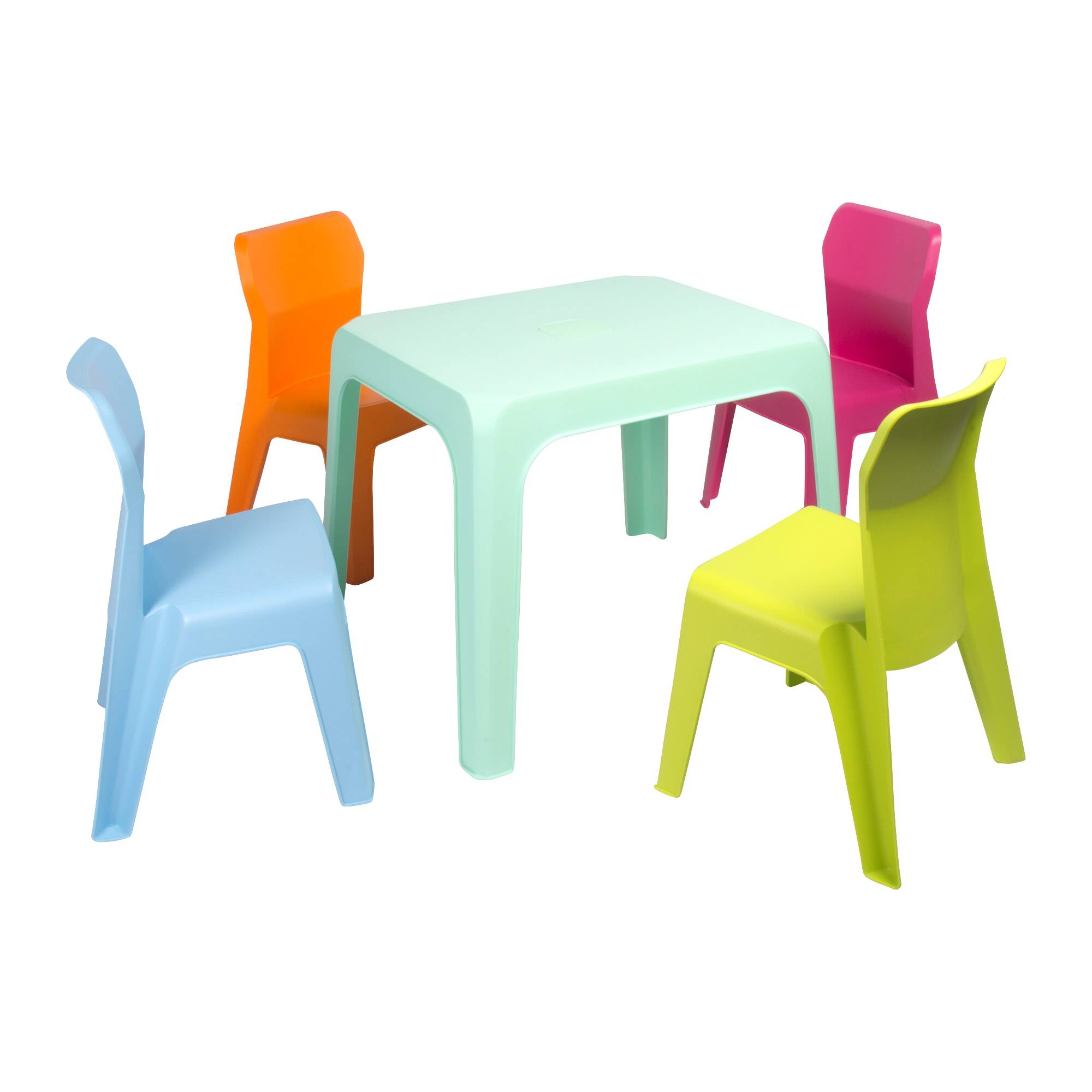 Set 4+1 Chaise-table pour enfants intérieur, extérieur bleu ciel ...
