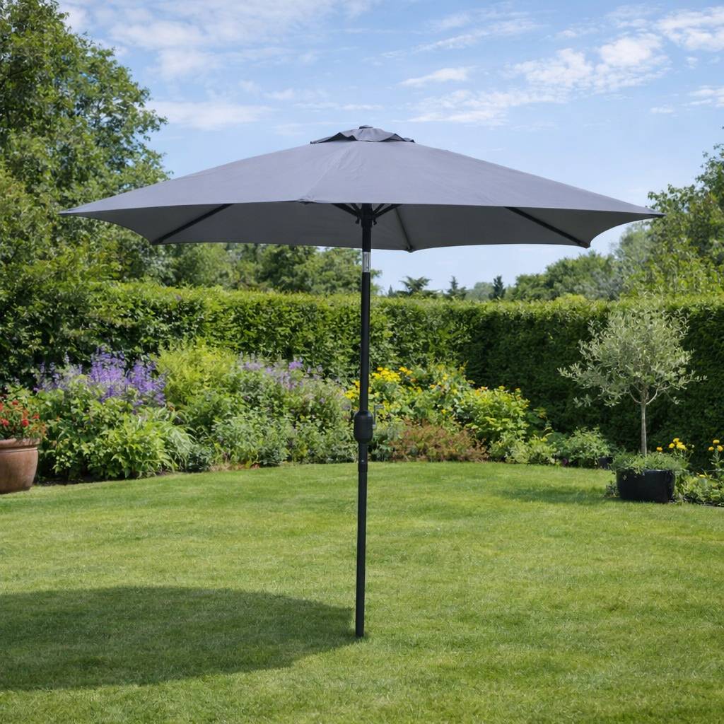 Parasol gris rond 2,5 x 2,5 m COME - Jardiland