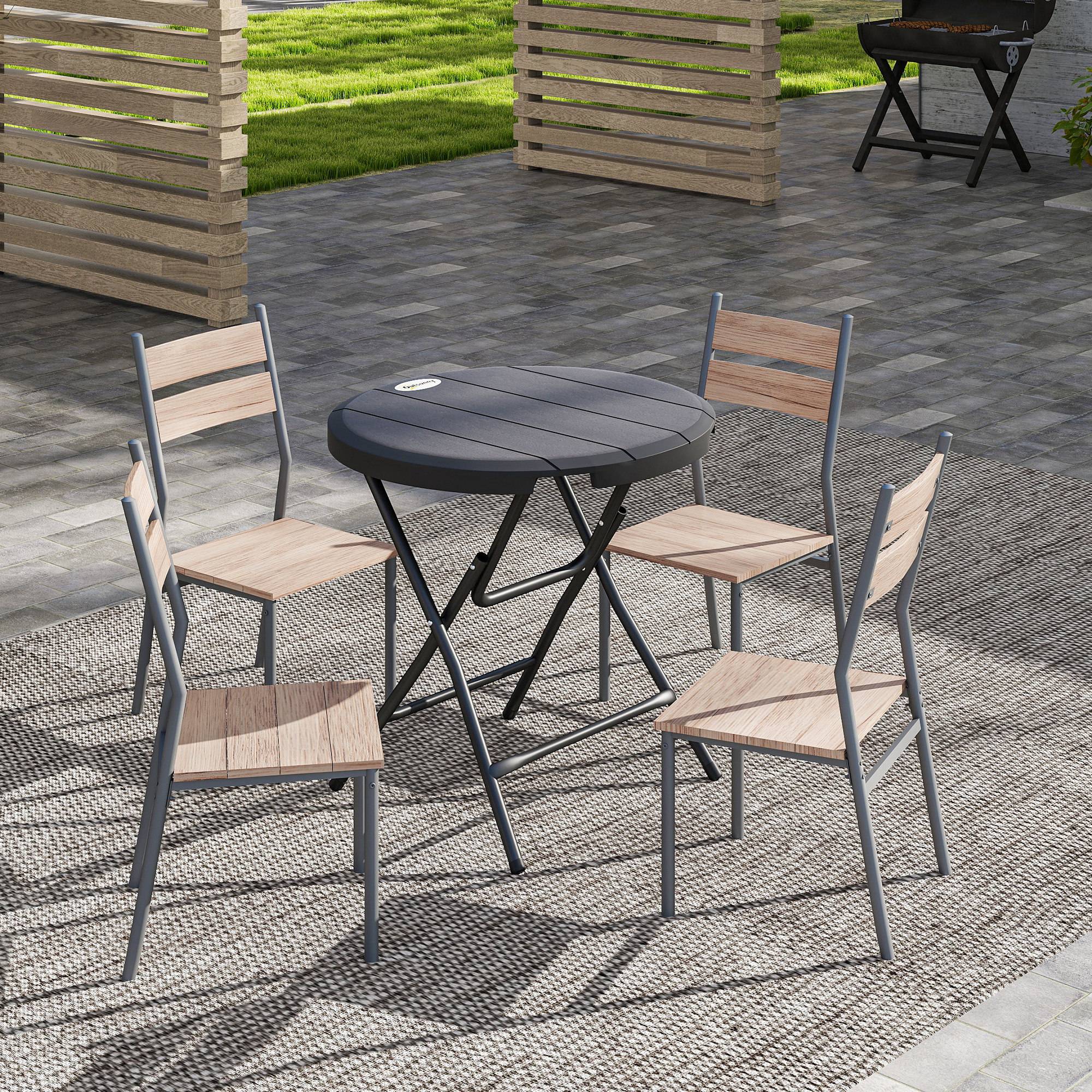 Table de jardin ronde table de salle à manger extérieur pour 4 ...