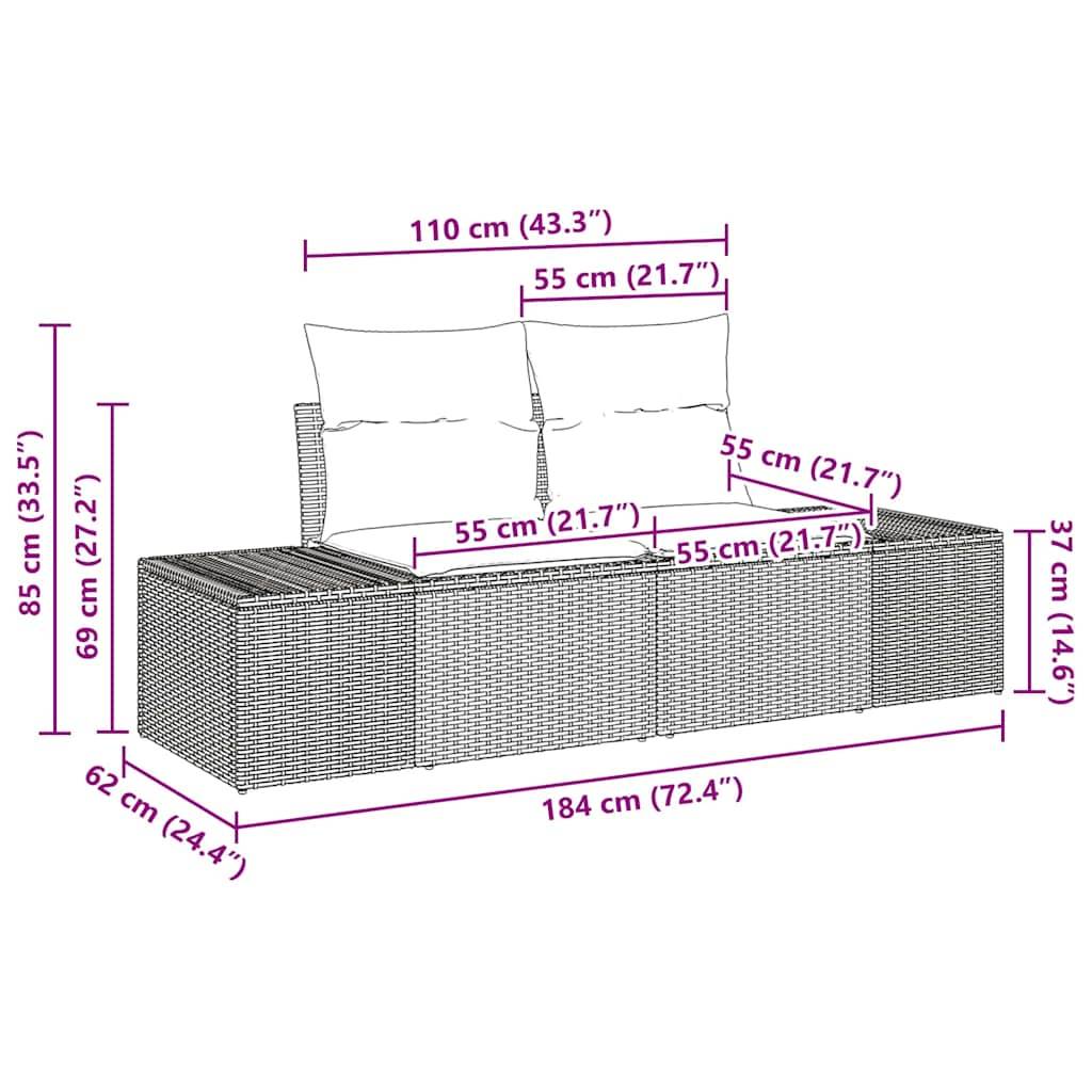 Ensemble Canapé Géant 8 Pcs Polyrotin Assise Profonde & Repose-Pieds ...