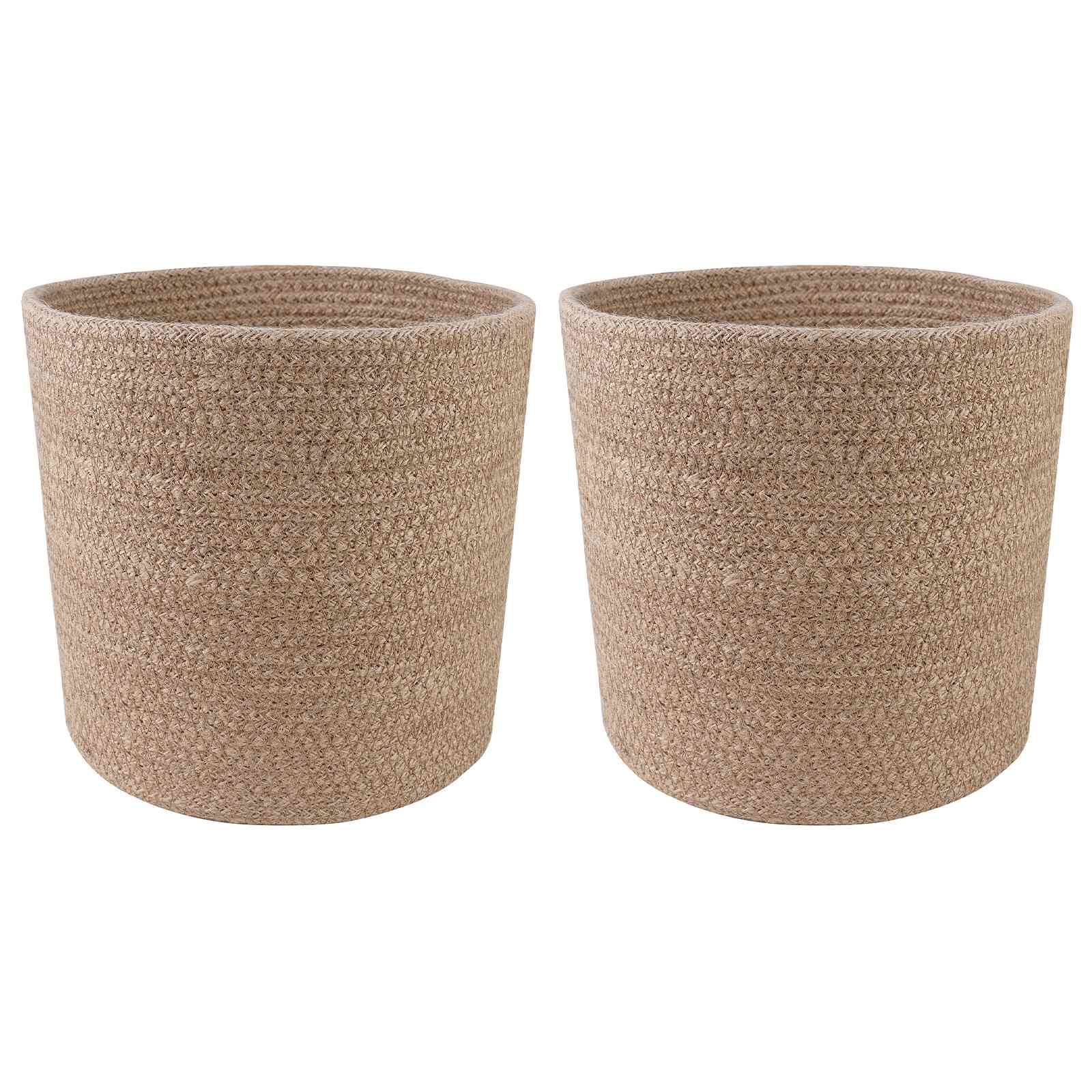 Ensemble de 2 pots à plantes jute naturel 21 x 21 x 21 cm - PANGIVO ...