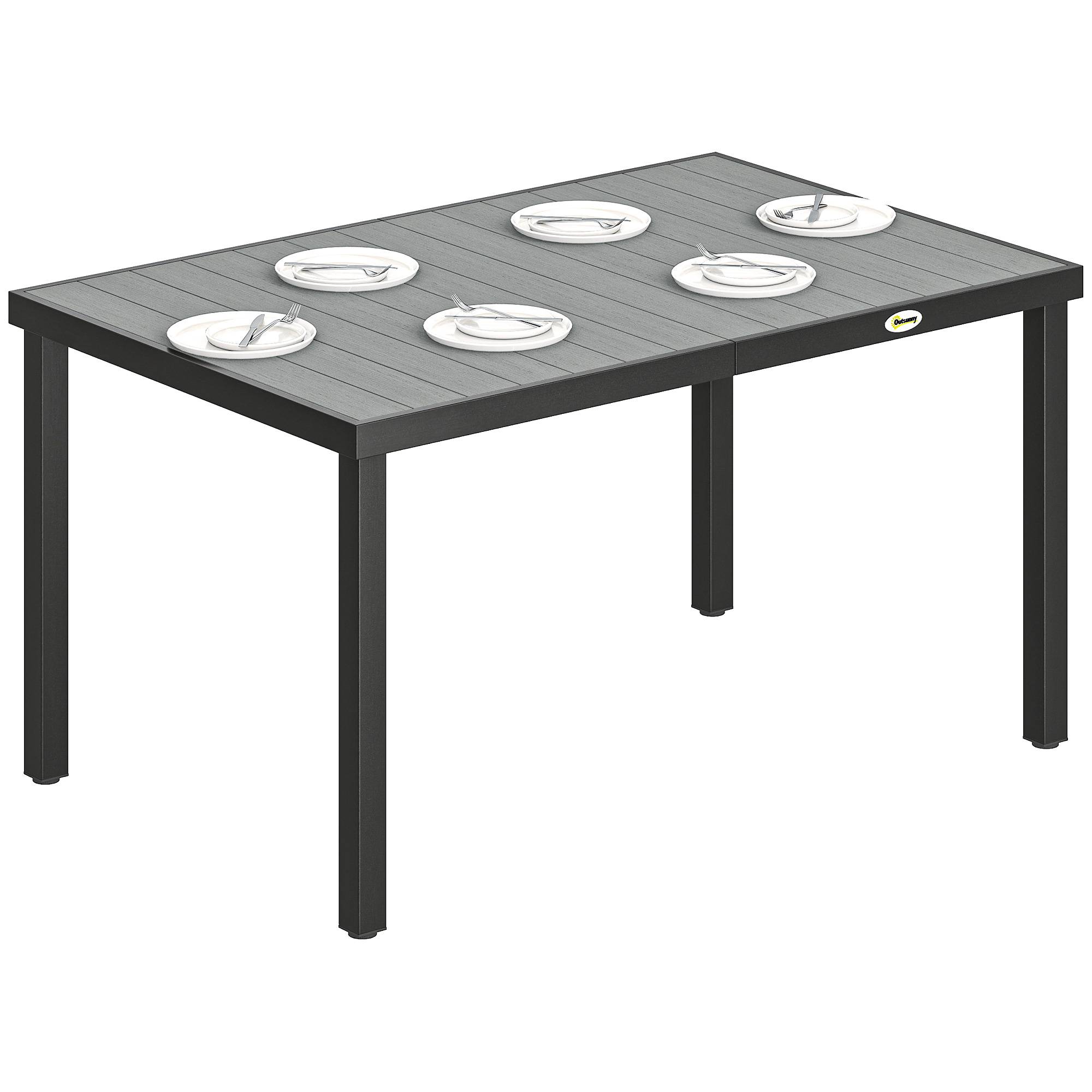 Table de jardin pour 4 à 6 personnes, table à manger extérieure avec ...