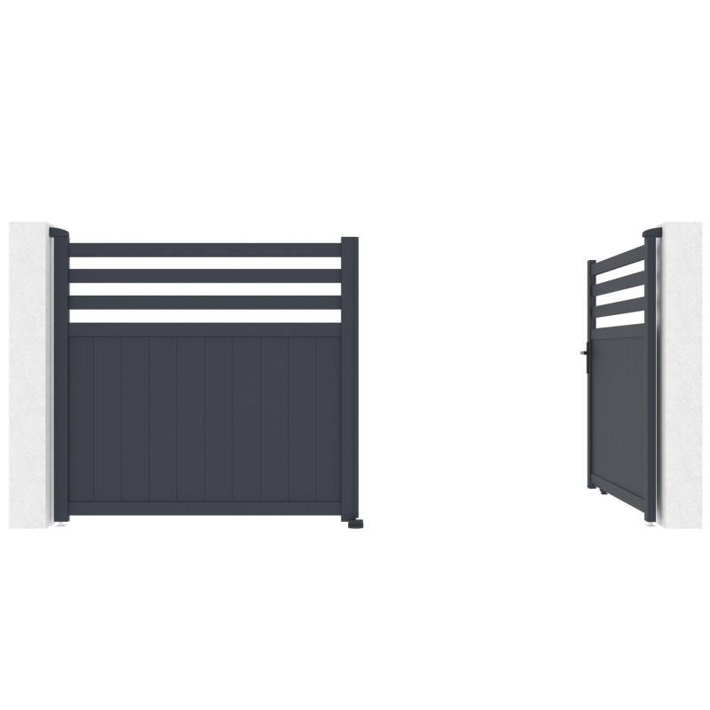Portail battant aluminium motorisable 340x158 cm anthracite AXIS VECTO ...