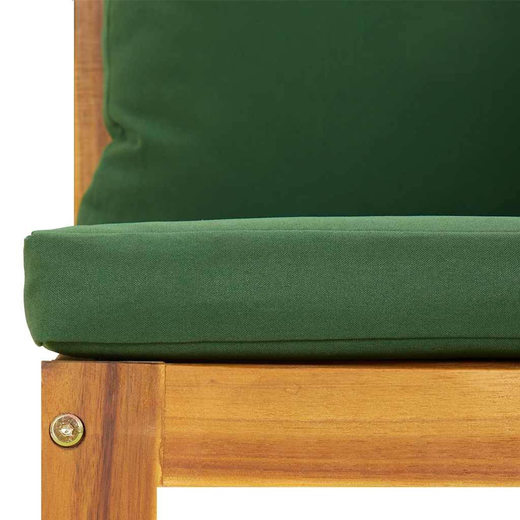 Canapé d'angle sectionnel et coussins verts bois massif acacia vidaXL ...