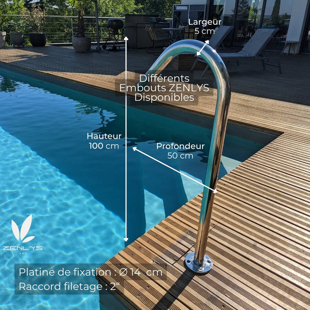 Canon Jet d'eau pour piscine au sel chlore INOX 316 1m avec Embout de ...