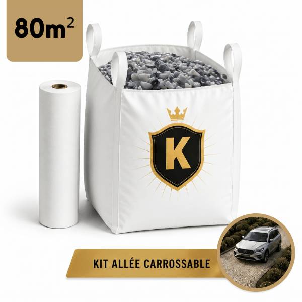 Kit allée carrossable Gravier Ice blue 8/12 - 80 m² - Jardiland