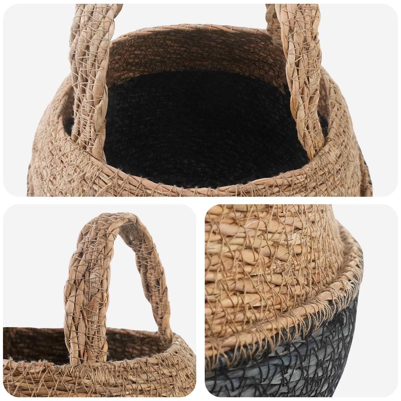 Pot de fleurs herbe de mer noir 22 x 22 x 20 cm - PANGIVO - Jardiland