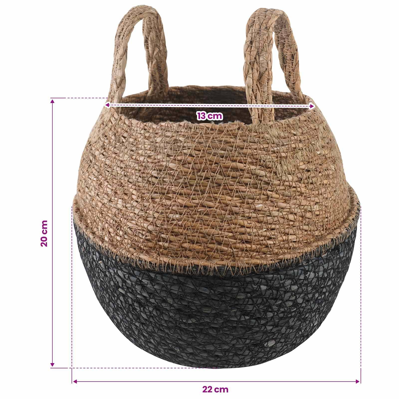Pot de fleurs herbe de mer noir 22 x 22 x 20 cm - PANGIVO - Jardiland