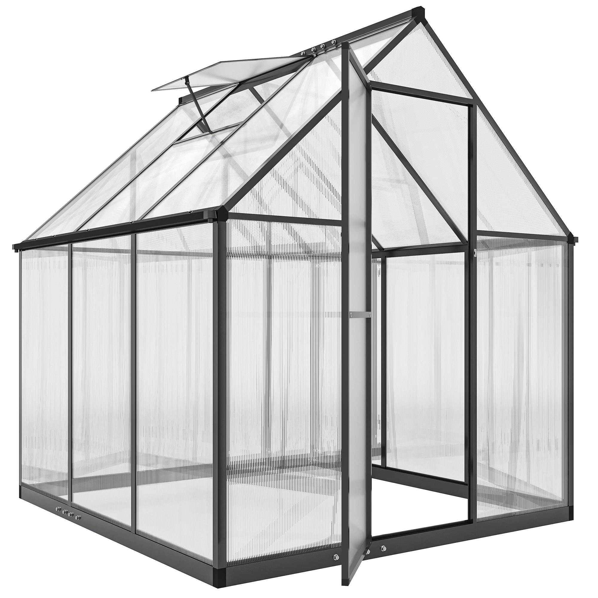 Serre de jardin en aluminium polycarbonate, serre avec fenêtre réglable ...