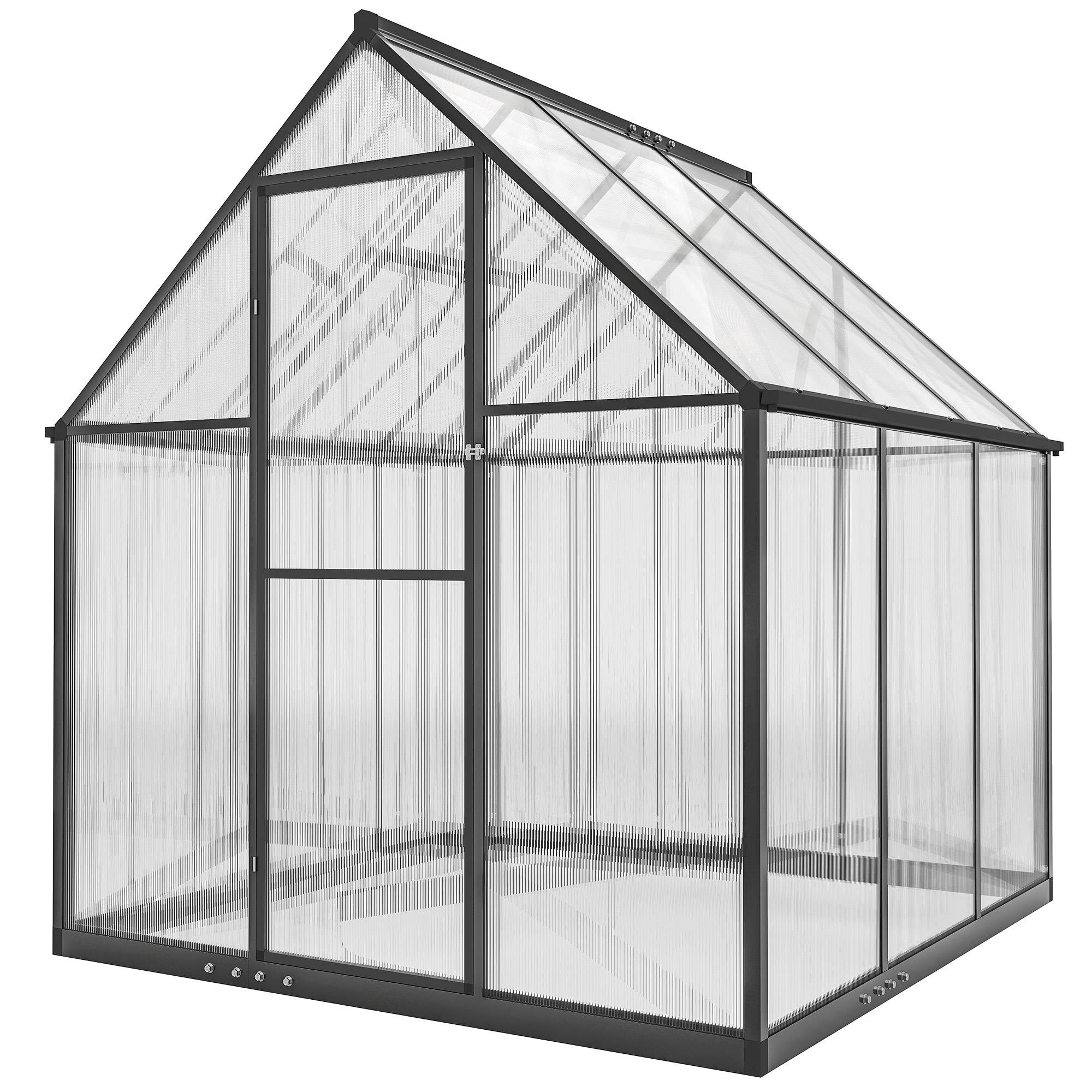 Serre de jardin en aluminium polycarbonate, serre avec fenêtre réglable ...