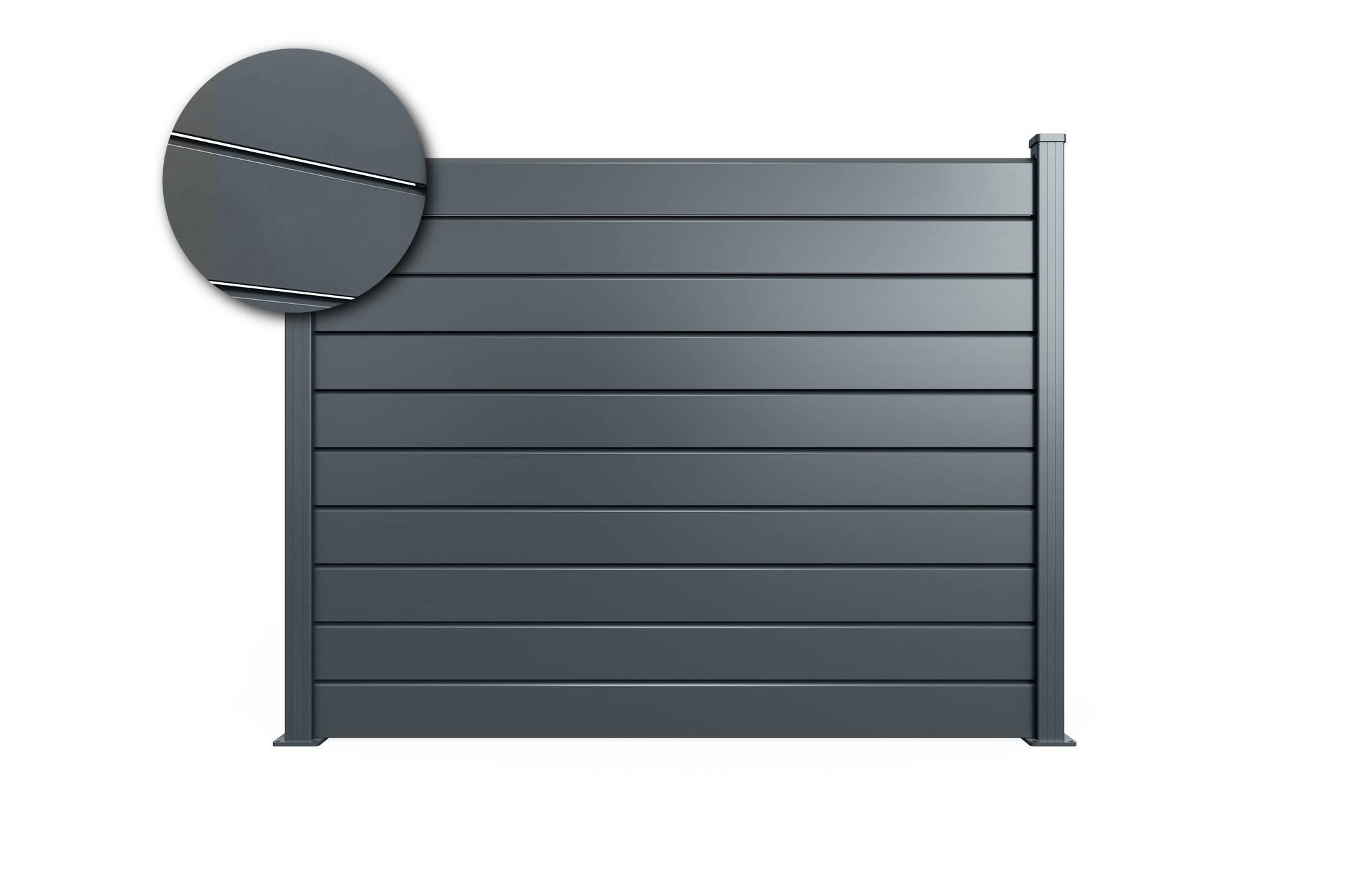 Clôture Aluminium Persienne 8m VANO H.150 cm gris - Jardiland