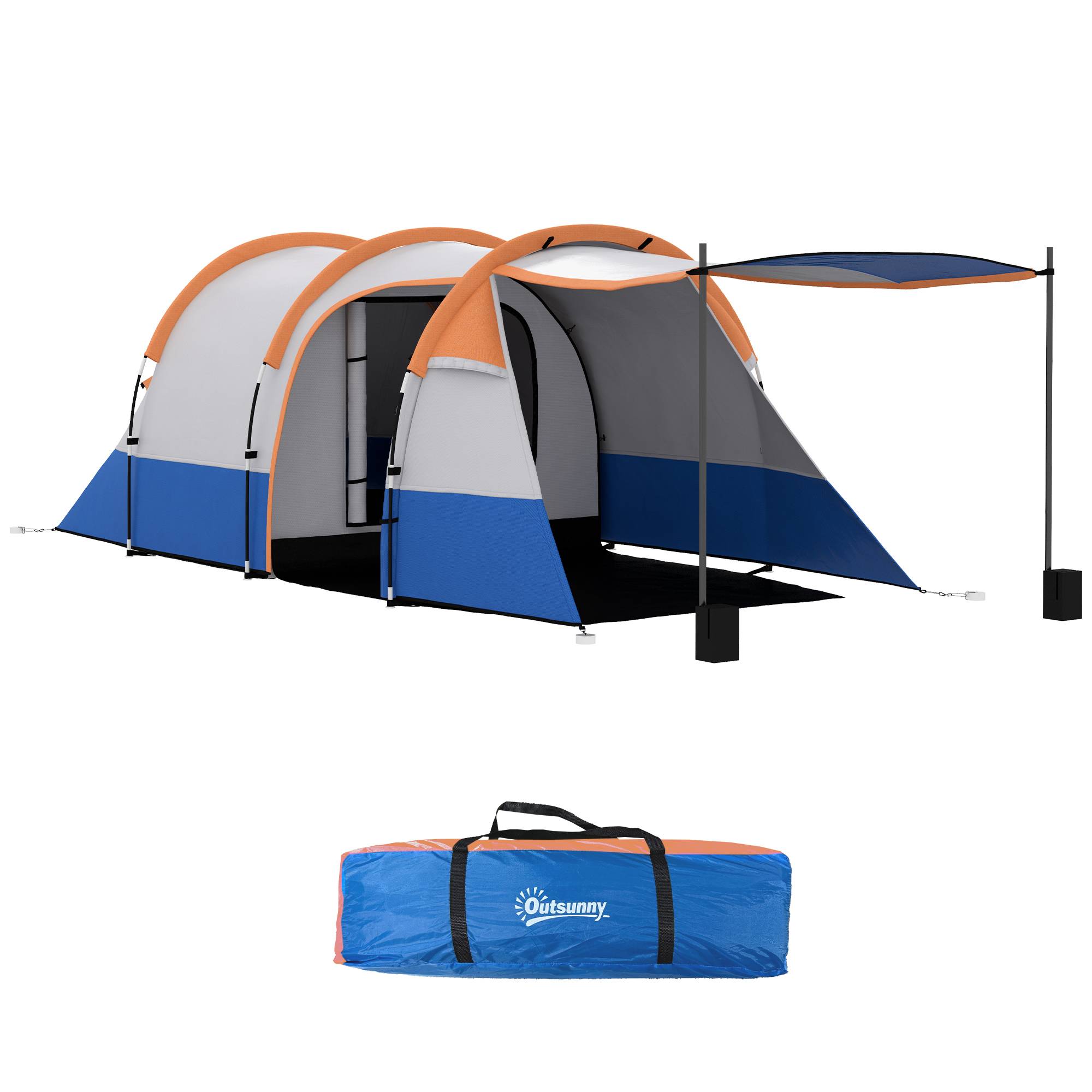 Tente de camping tunnel polyesters gris 420 x 200 x 150 cm - PANGIVO ...