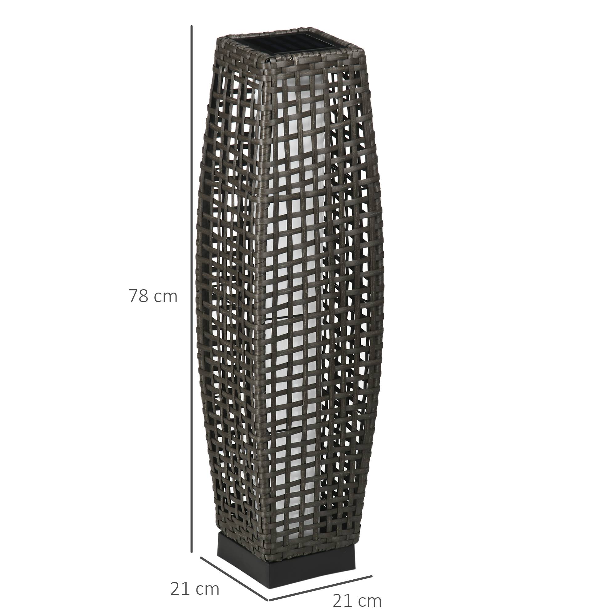 Lampe à poser solaire LED extérieur résine tressée ambiance cosy 78cm ...
