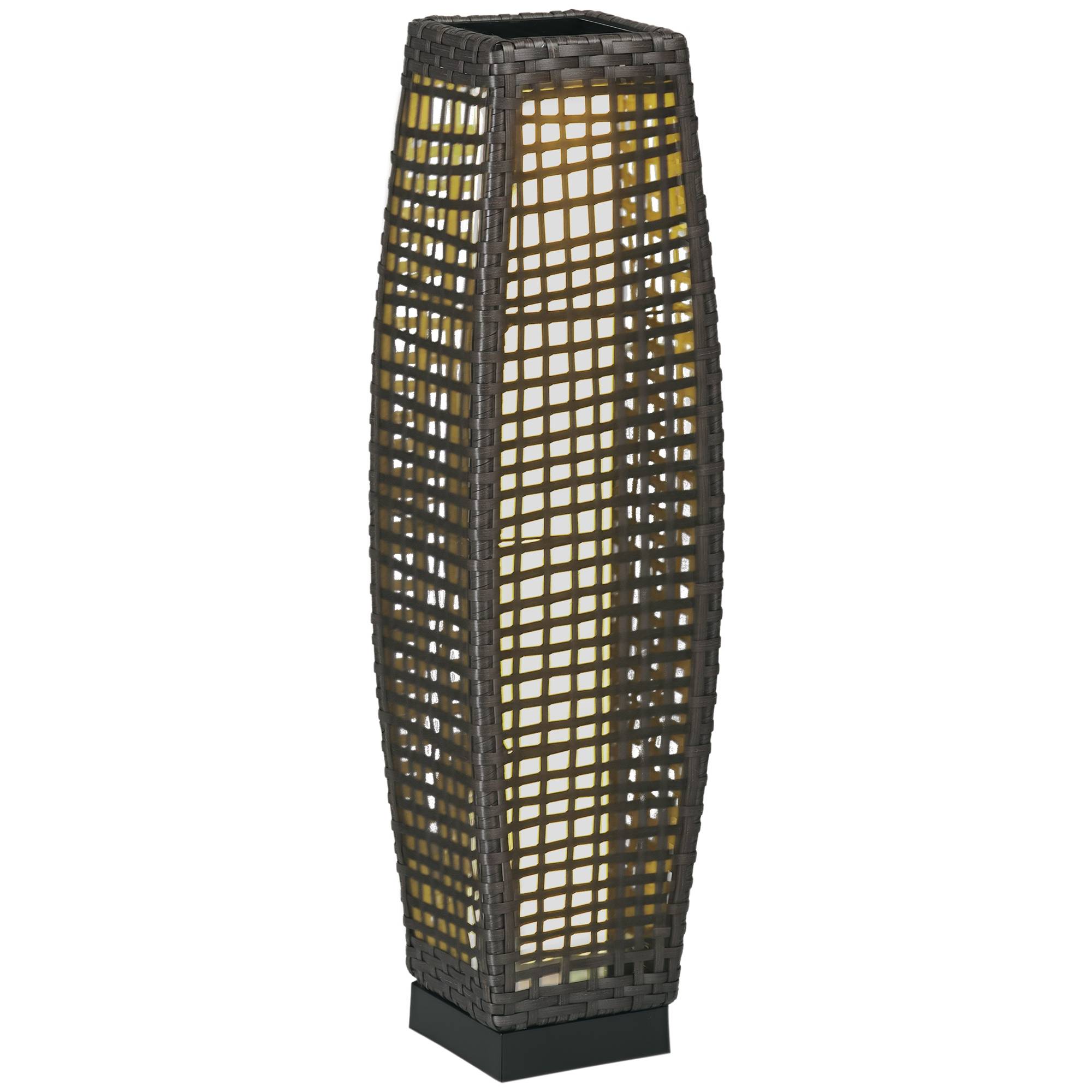 Lampe à poser solaire LED extérieur résine tressée ambiance cosy 78cm ...