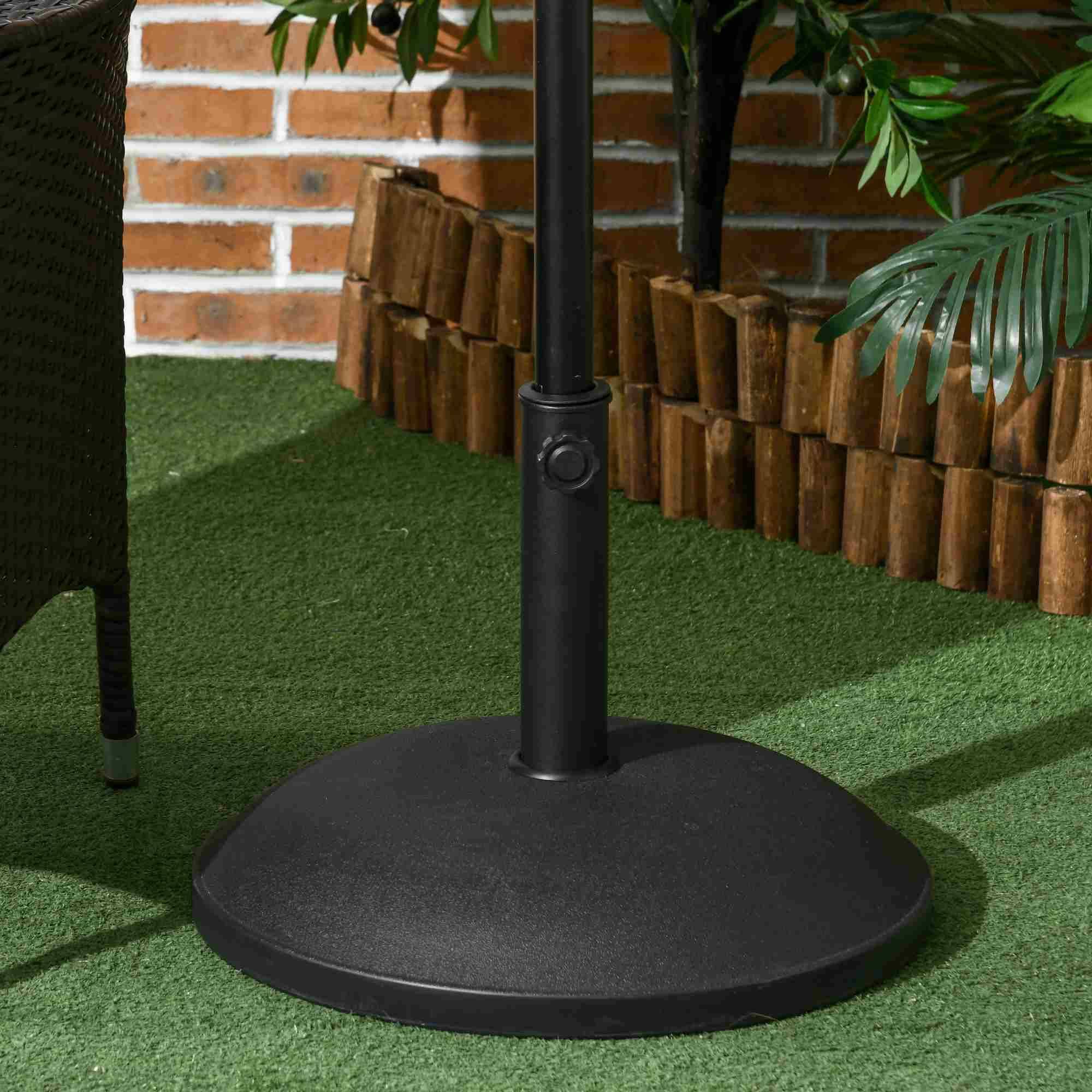 Pied de parasol en ciment et plastique PP noir 49 x 49 x 37 cm ...