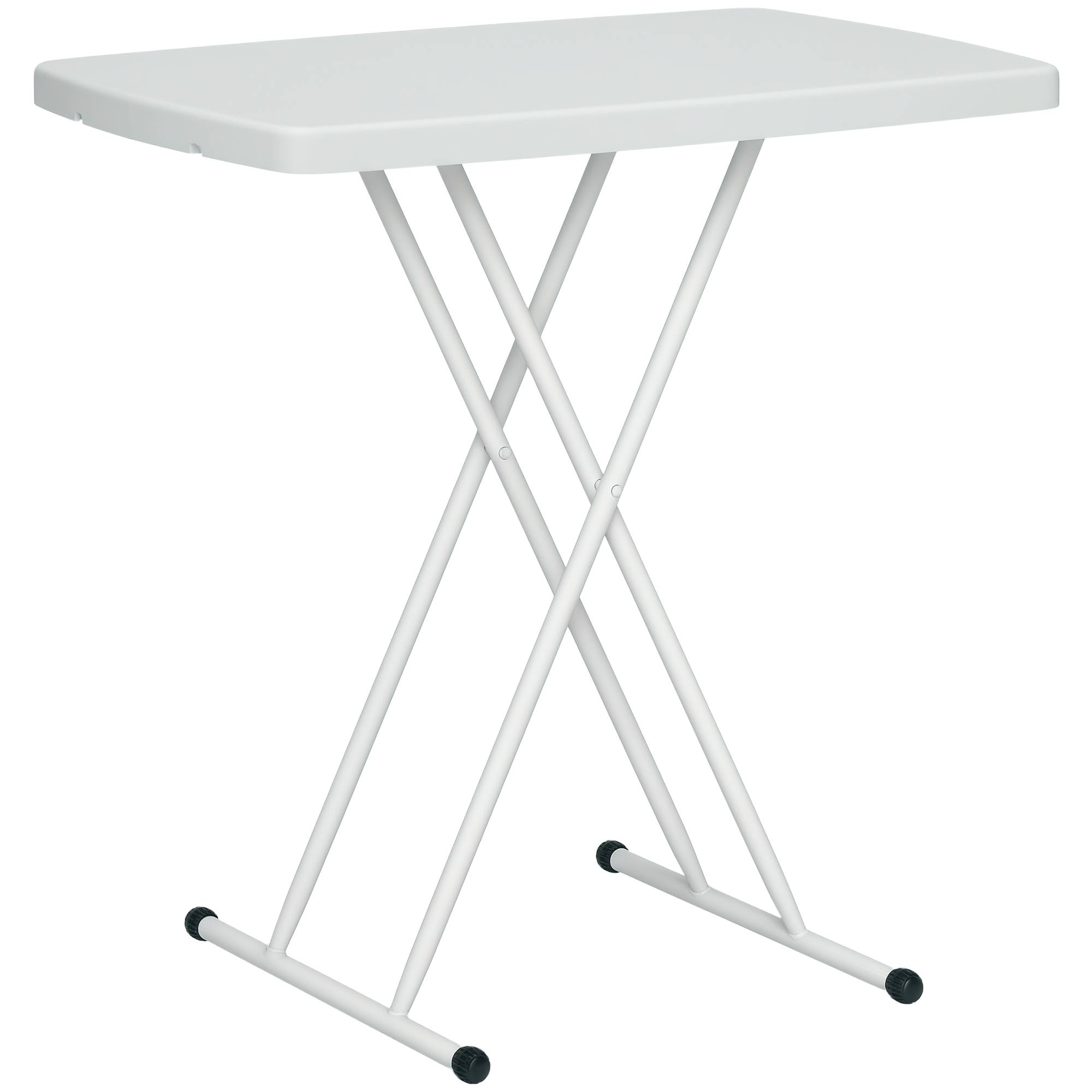 Table d'appoint extérieure HDPE et métal blanc 76 x 50 x 74 cm ...
