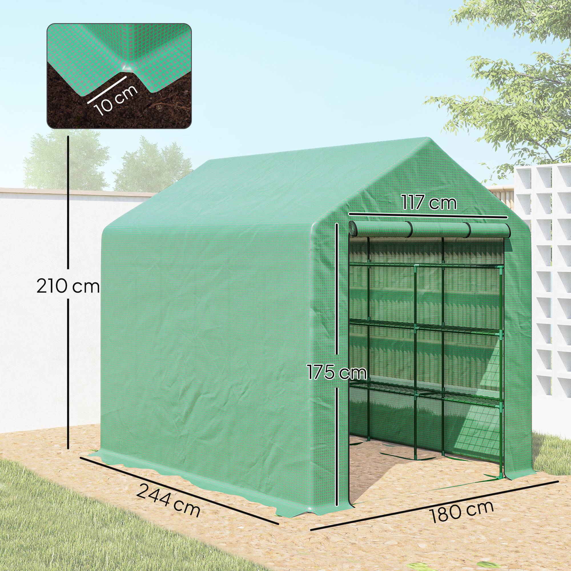 Serre d'hivernage acier 12 étagères culture plantes légumes porte ...
