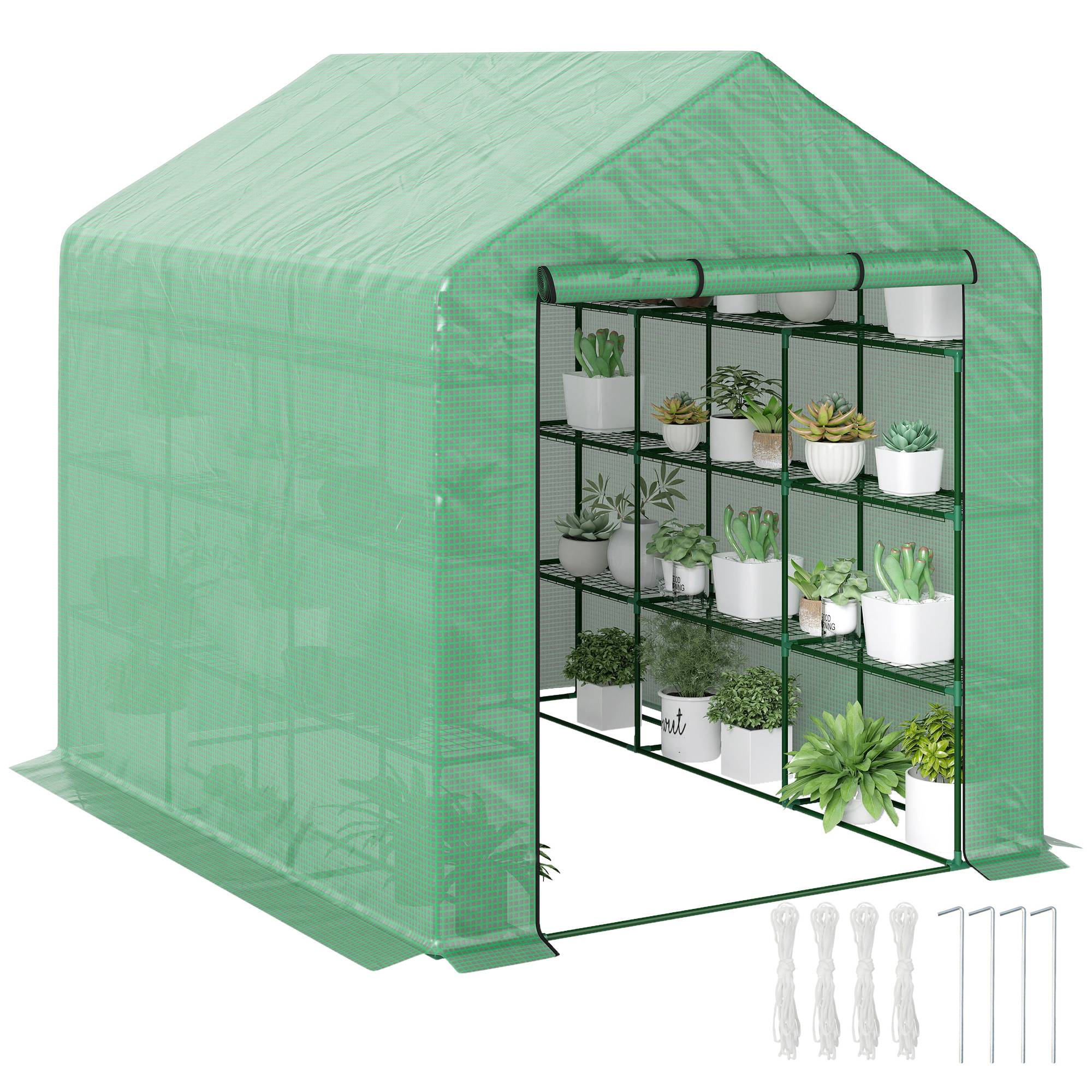 Serre d'hivernage acier 12 étagères culture plantes légumes porte ...