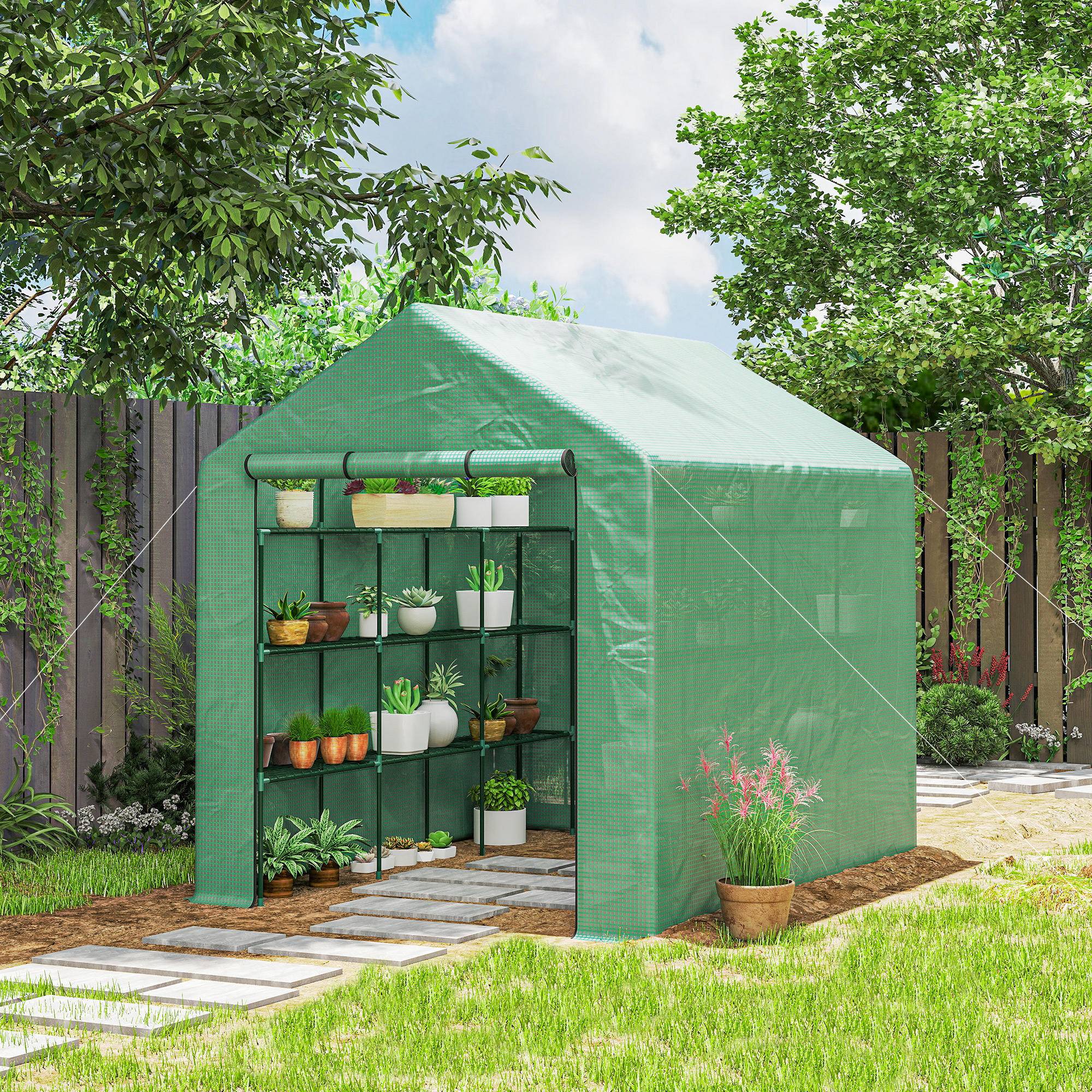 Serre d'hivernage acier 12 étagères culture plantes légumes porte ...