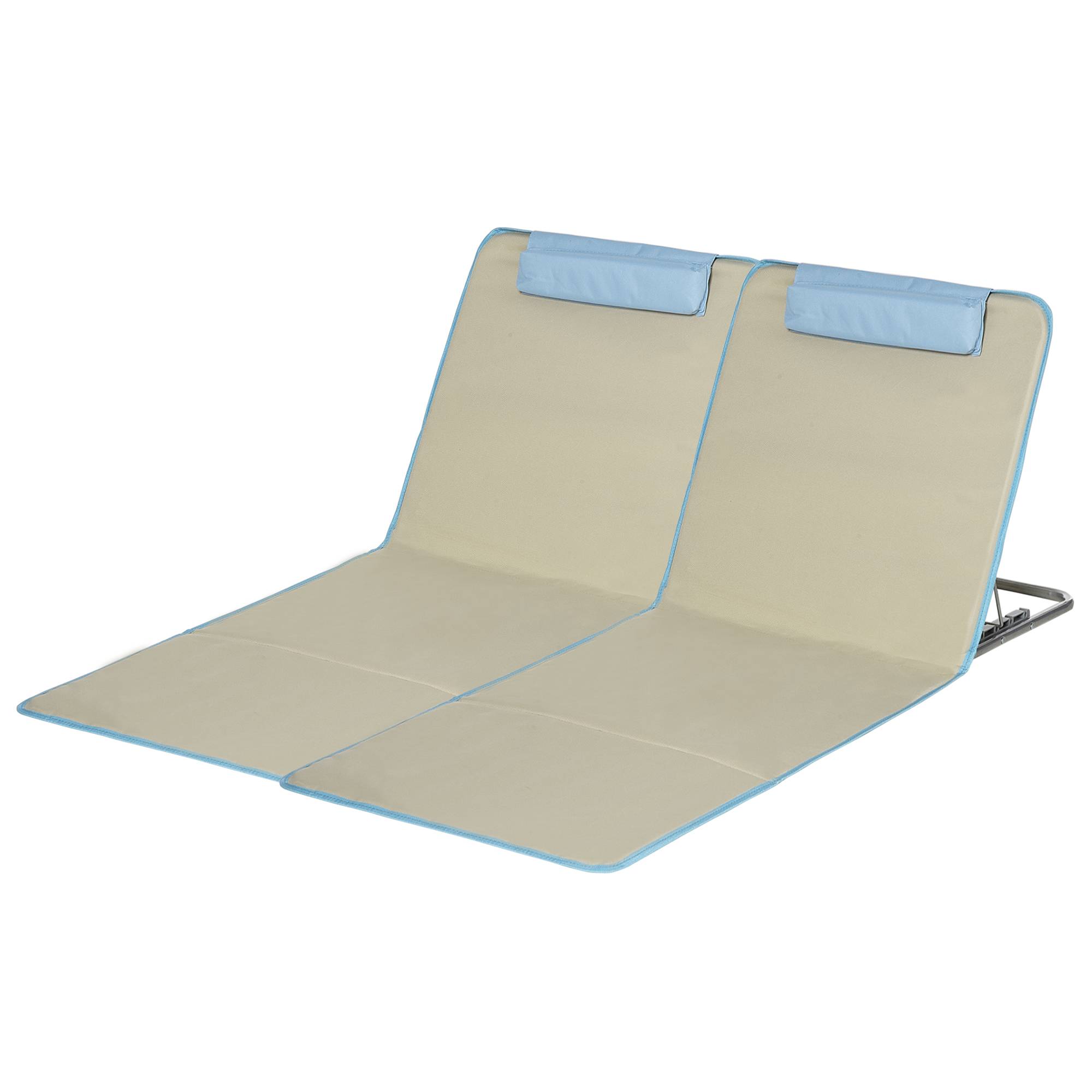 Lot de 2 tapis de plage pliants avec dossier réglable 5 positions ...