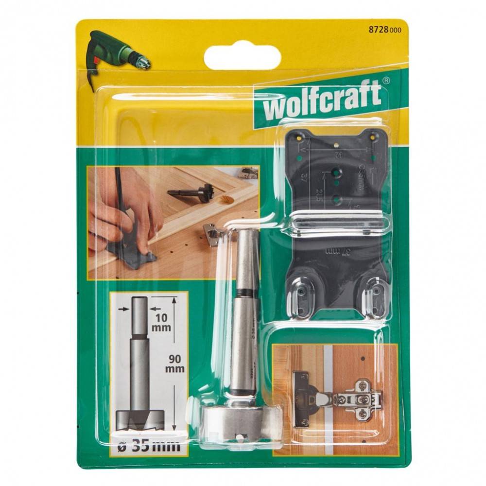 Kit avec gabarit et fraise Diam.35 mm WOLFCRAFT - Jardiland