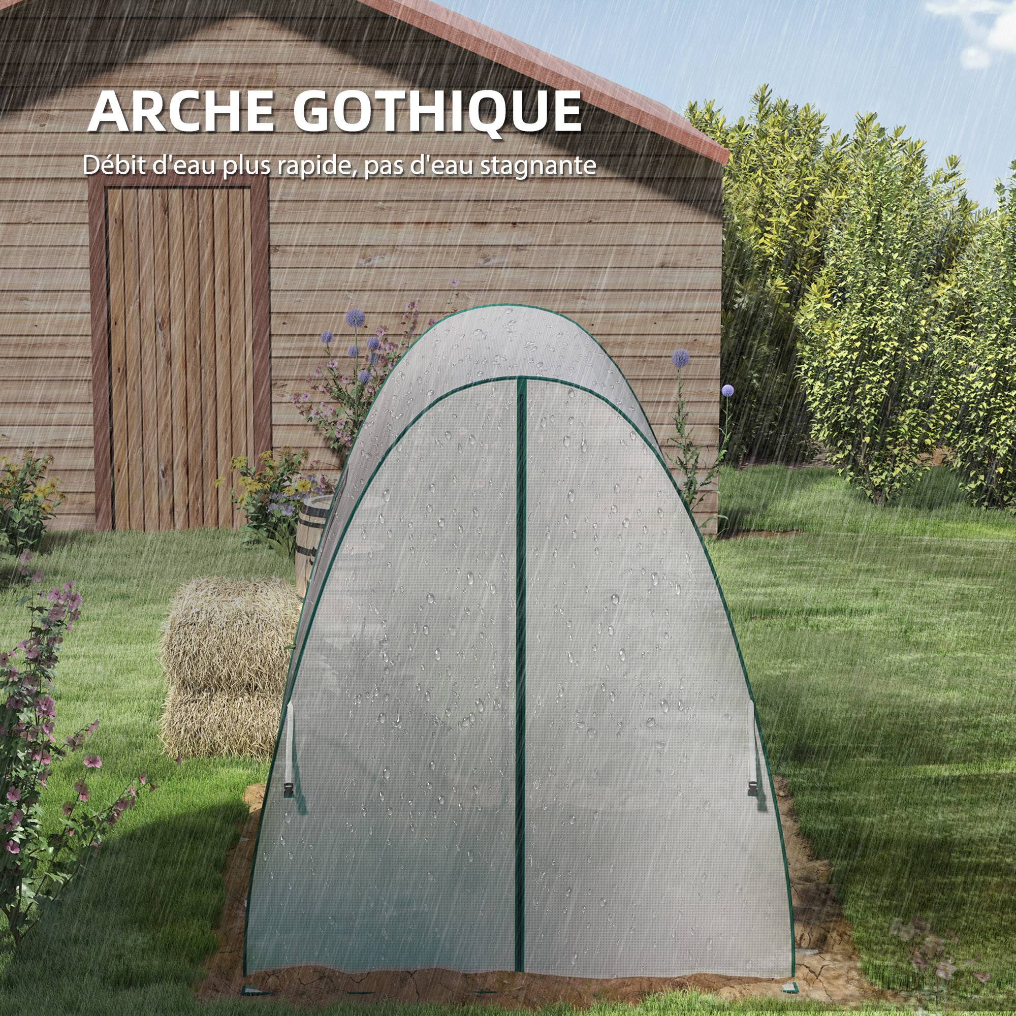 Serre de jardin 1,8 x 1,8 x 2 m avec portes enroulables et grandes ...