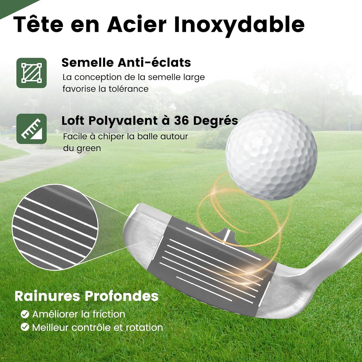 Club de Golf Chipper pour Droitier, Chipper de Golf Coin de Pincement ...