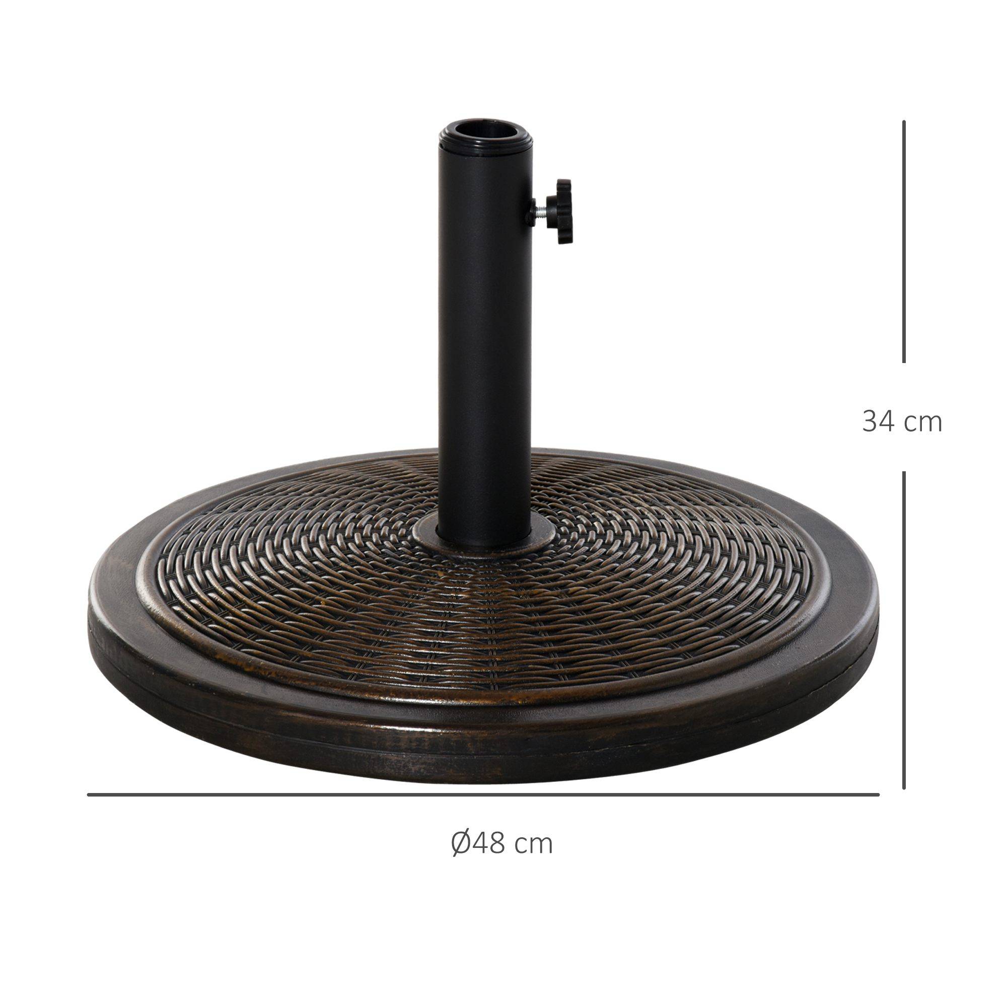 Pied de parasol Ciment HDPE Jardin Terrasse Maintien sécurisé Ø48cm ...