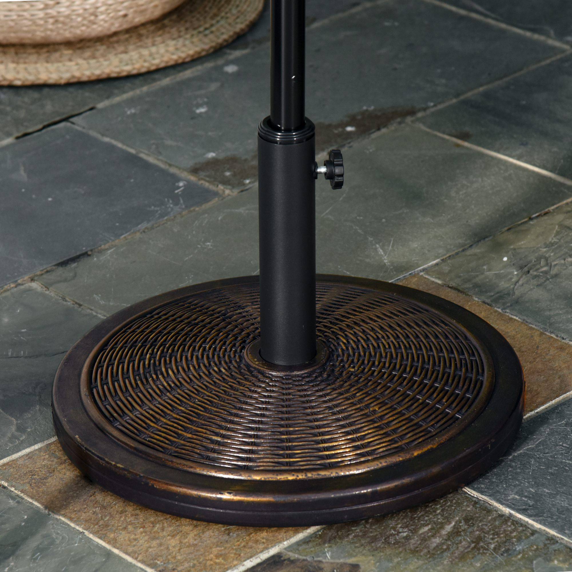 Pied de parasol Ciment HDPE Jardin Terrasse Maintien sécurisé Ø48cm ...
