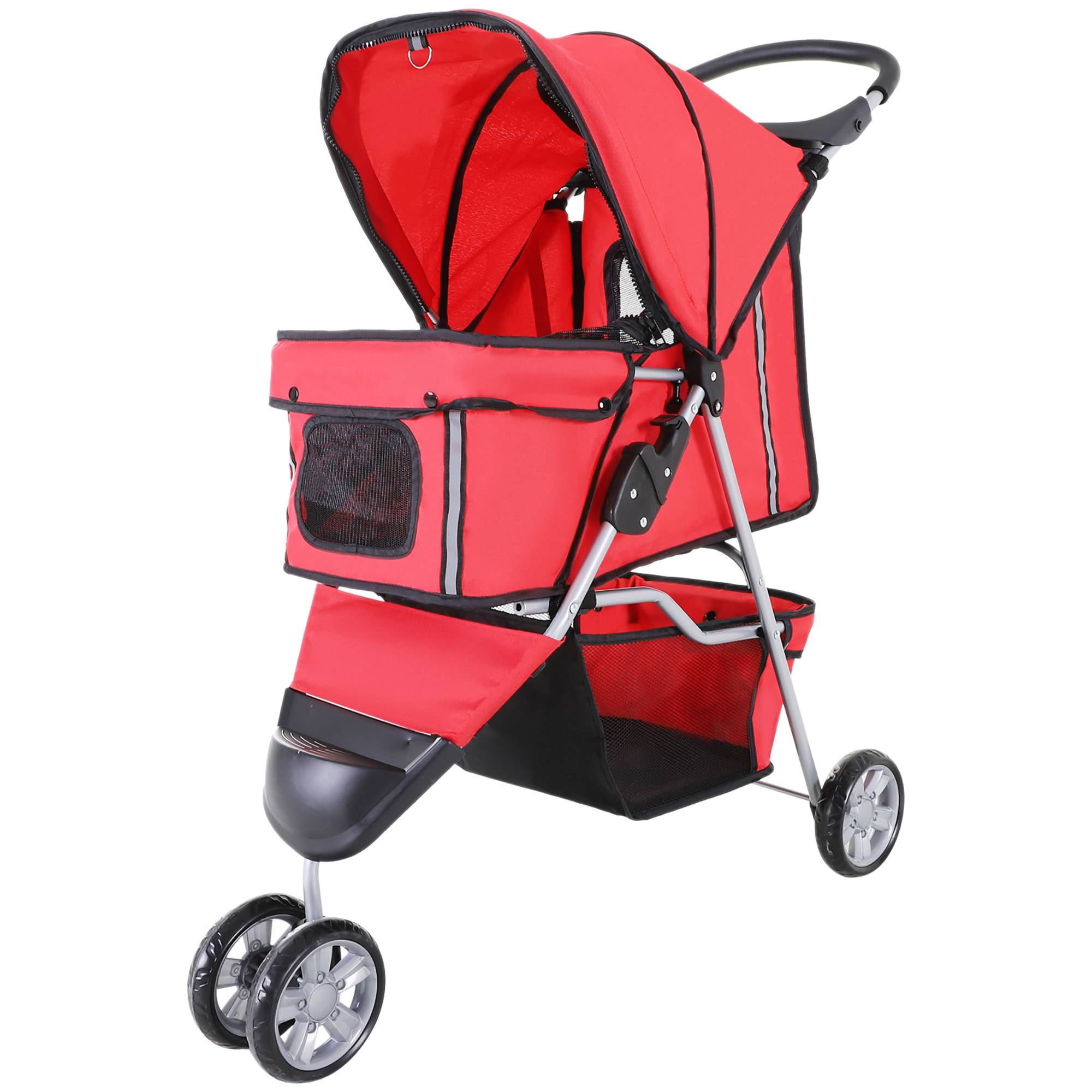 Poussette pour chien acier rouge 75 x 45 x 97 cm - PANGIVO - Jardiland