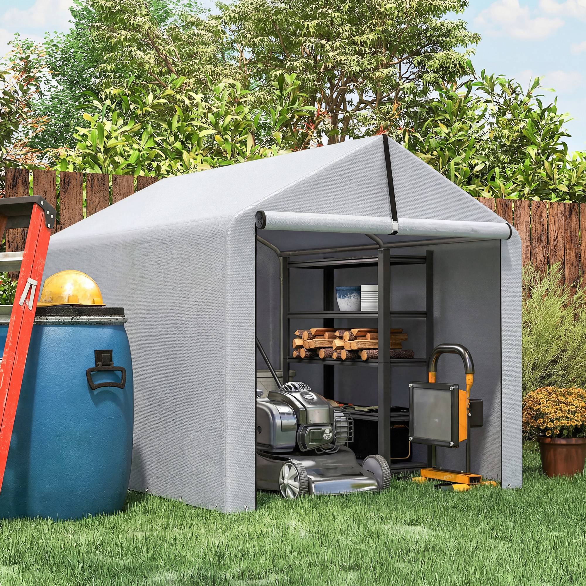 Abri de jardin extérieur pour outils et vélos, avec structure en acier ...