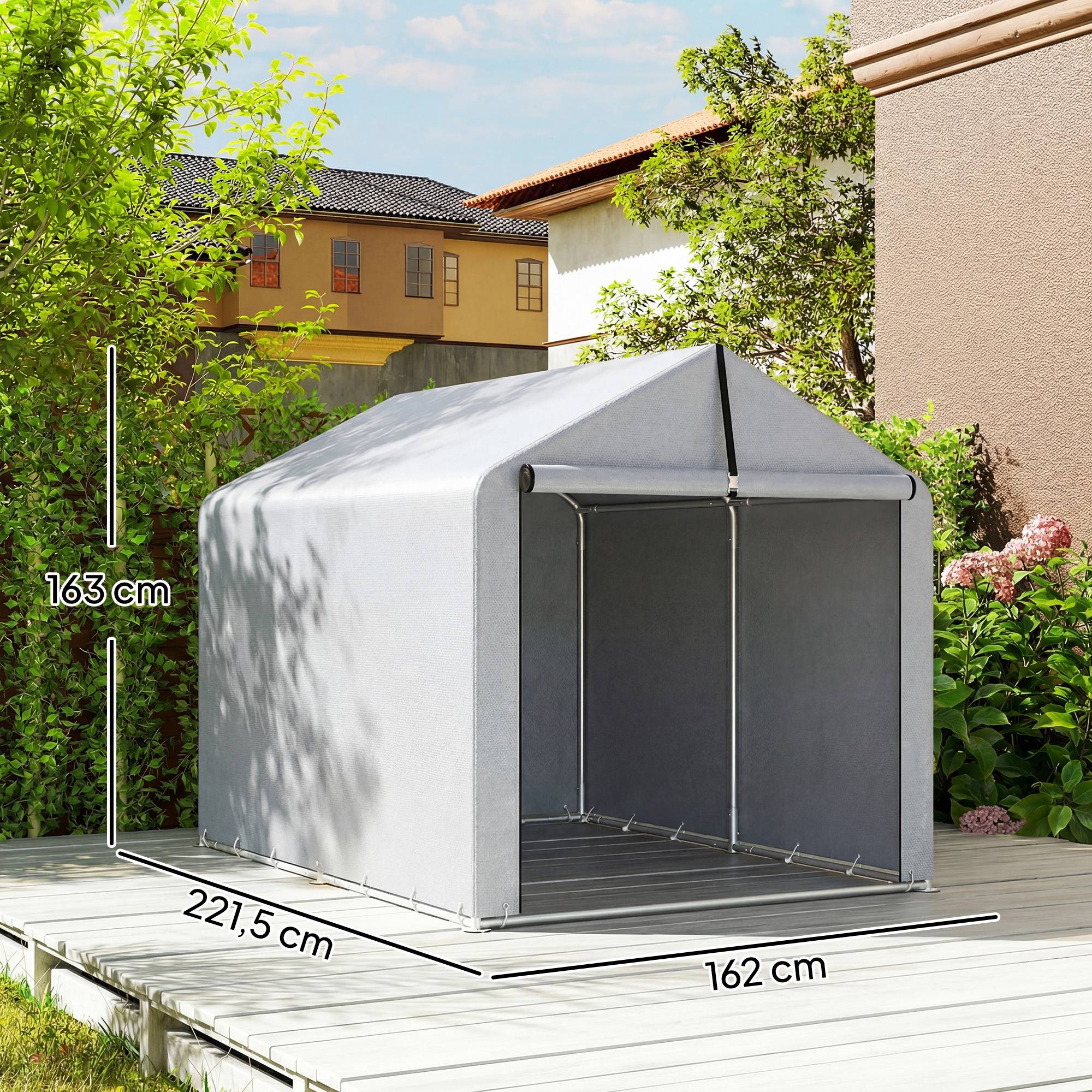 Abri de jardin extérieur pour outils et vélos, avec structure en acier ...