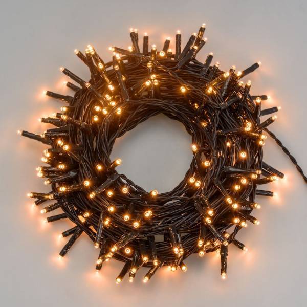 Guirlande lumineuse 33,6M 480 miniLED ambré lumière fixe câble vert ...