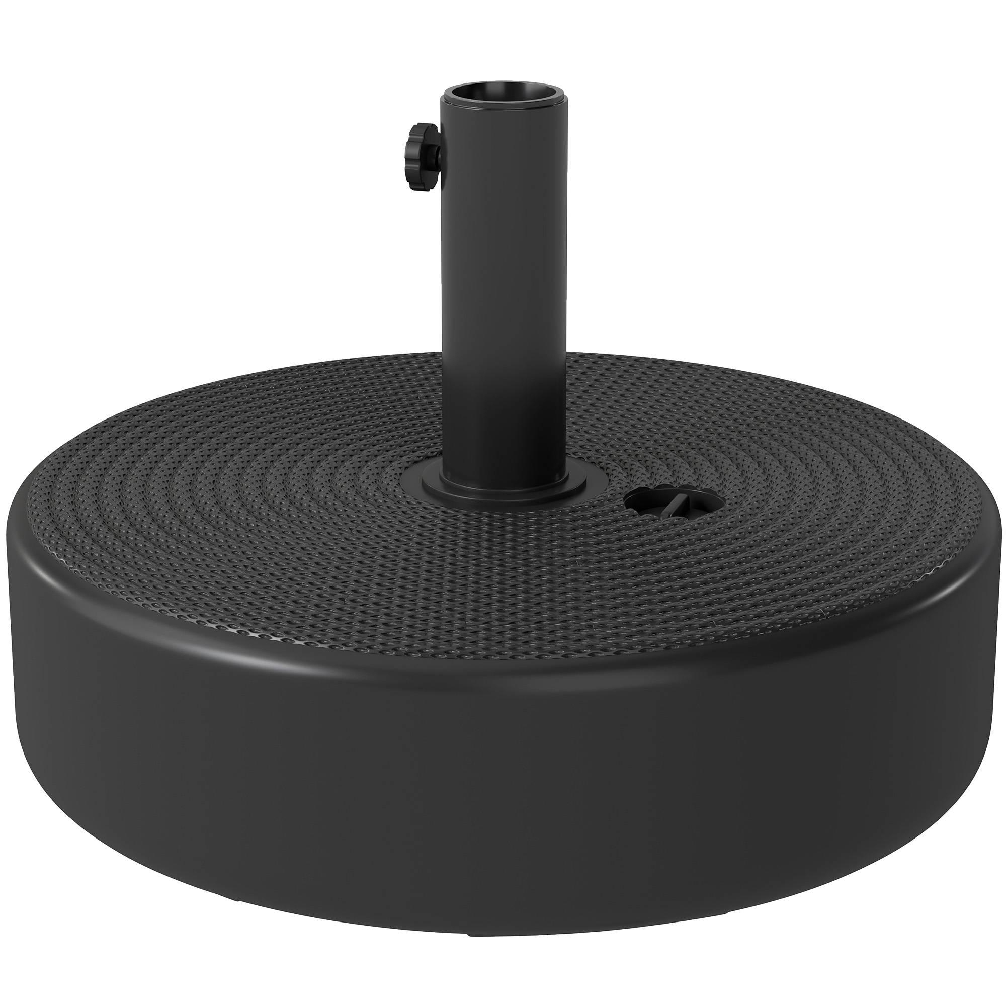 Pied de parasol en HDPE et métal noir 45 x 45 x 30.5 cm - PANGIVO ...