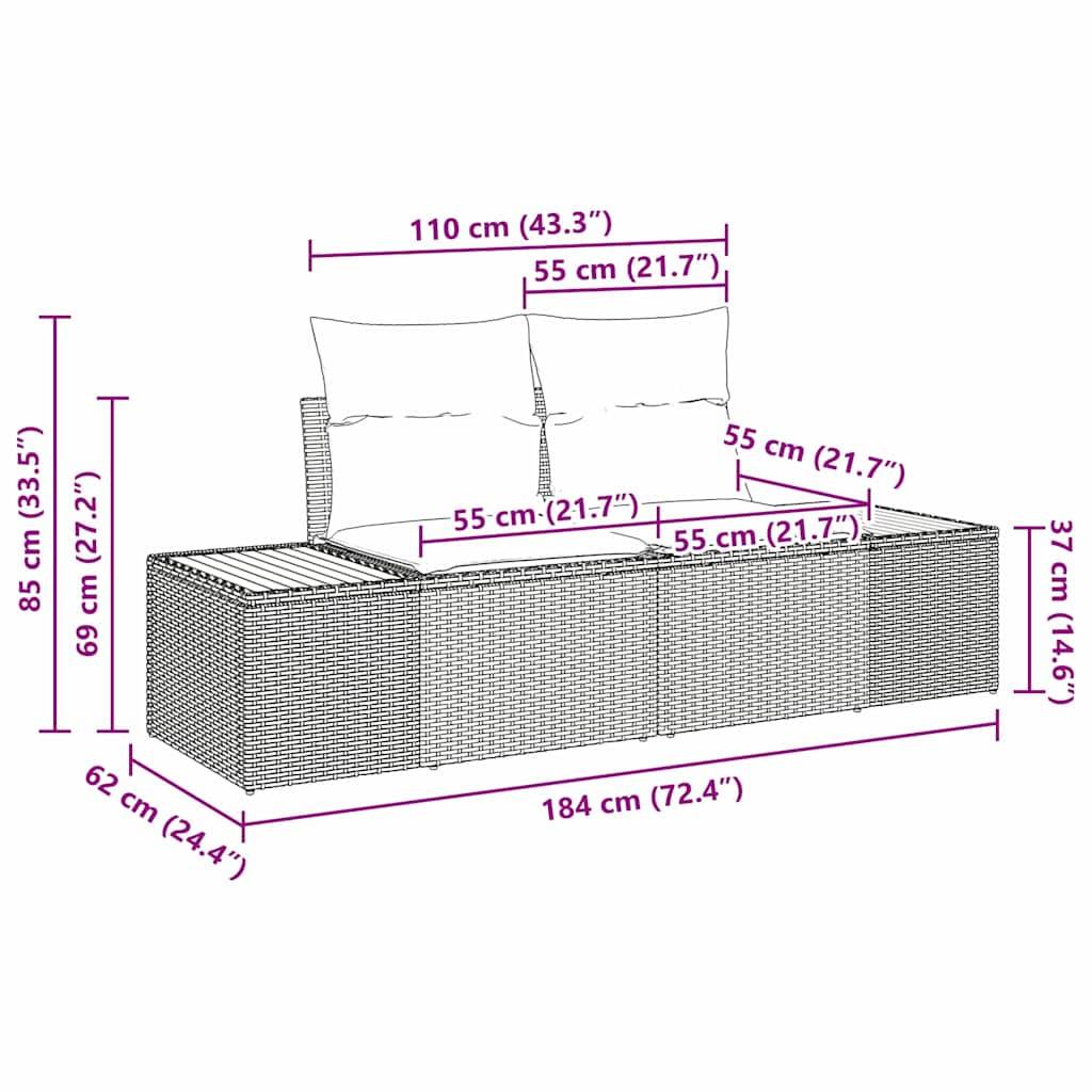 Mobilier de jardin 8 pcs avec coffres de rangement en poly rotin Beige ...