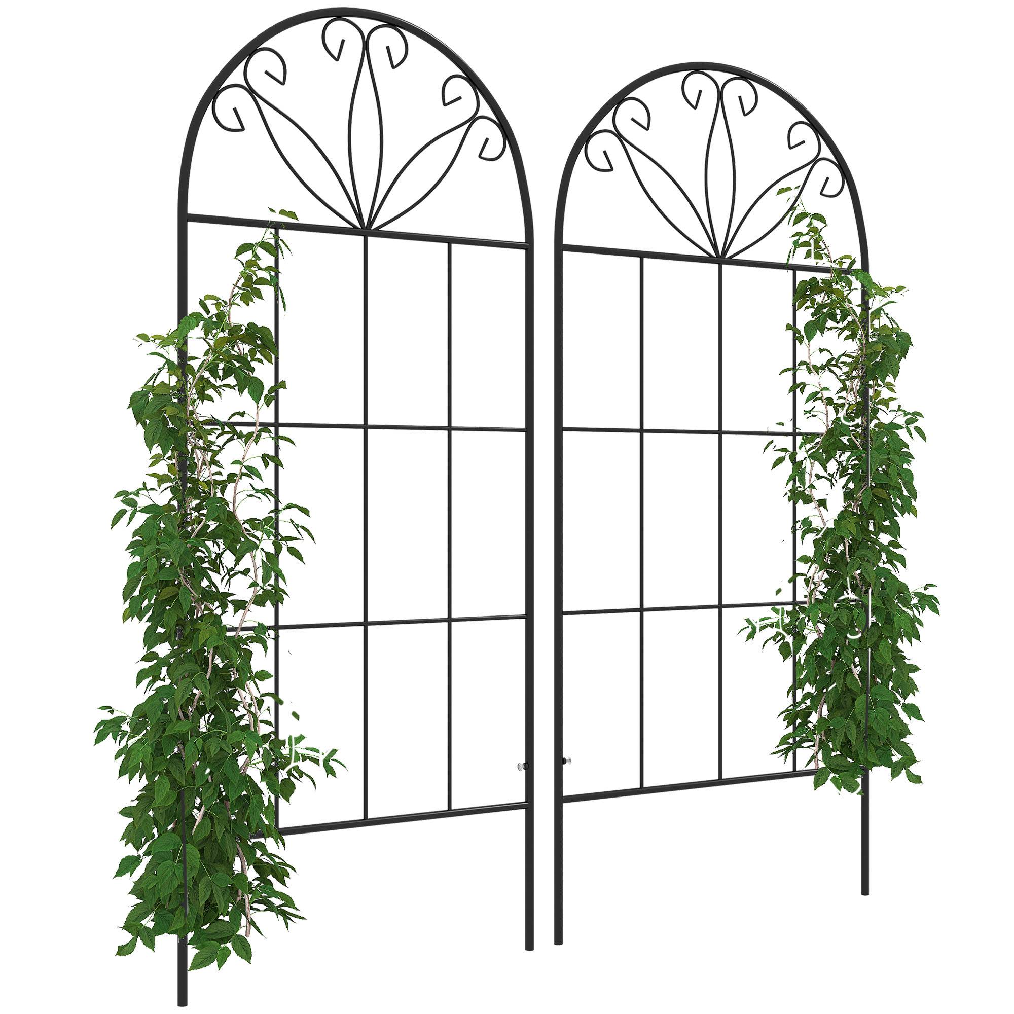 Treillis de jardin métal noir 51 x 1.1 x 120 cm - PANGIVO - Jardiland