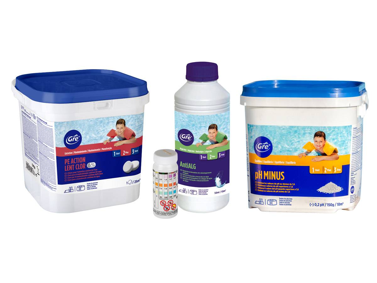 Kit de traitement complet au chlore pour piscine de 81 à 100 m³ - Gré ...