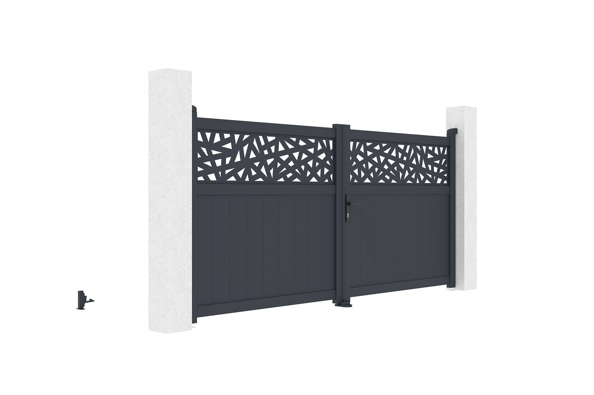 Portail battant 3 m ajustable en largeur DOLOMITE RUIVO H.140 cm ...