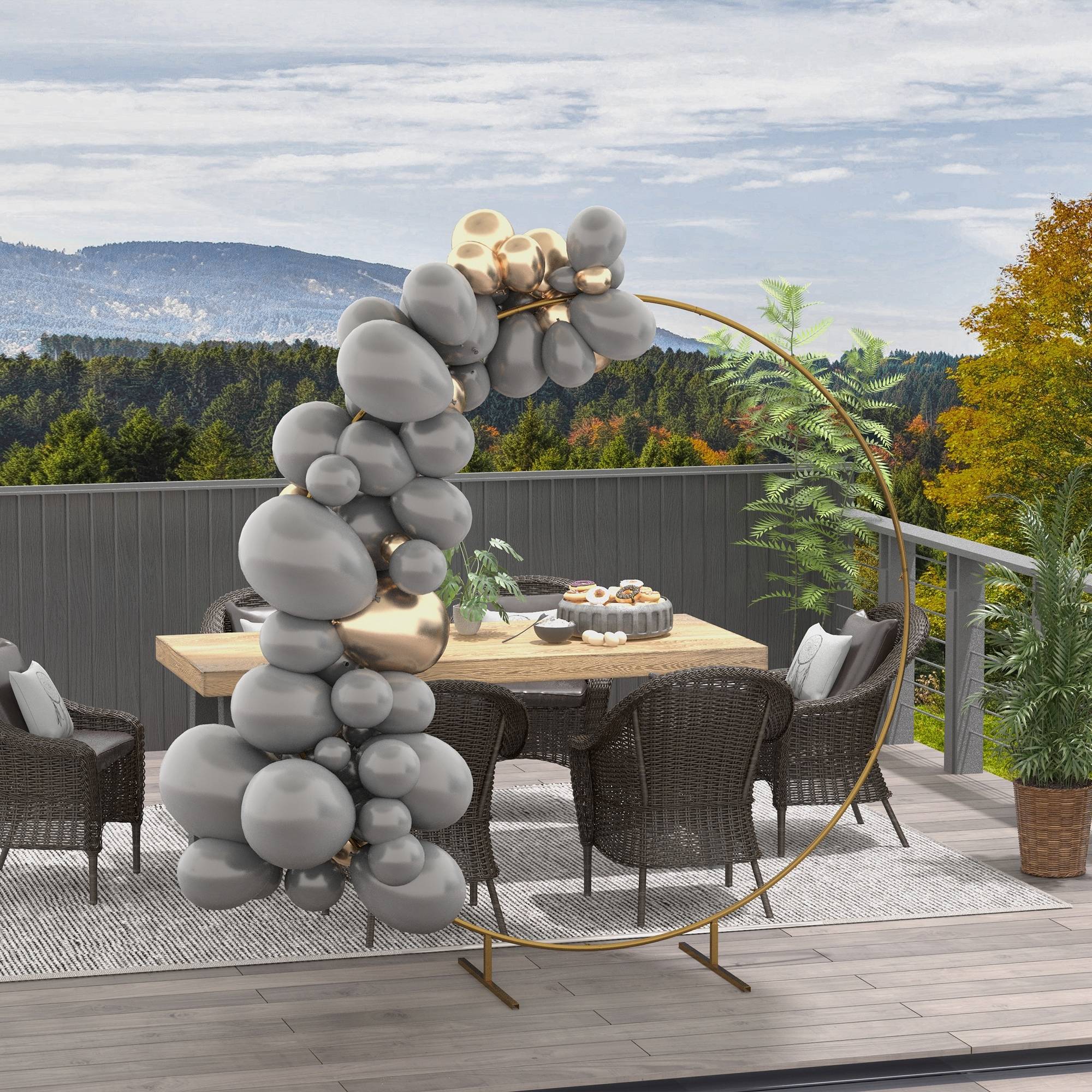 Arche de jardin acier doré 222 x 60 x 224 cm - PANGIVO - Jardiland